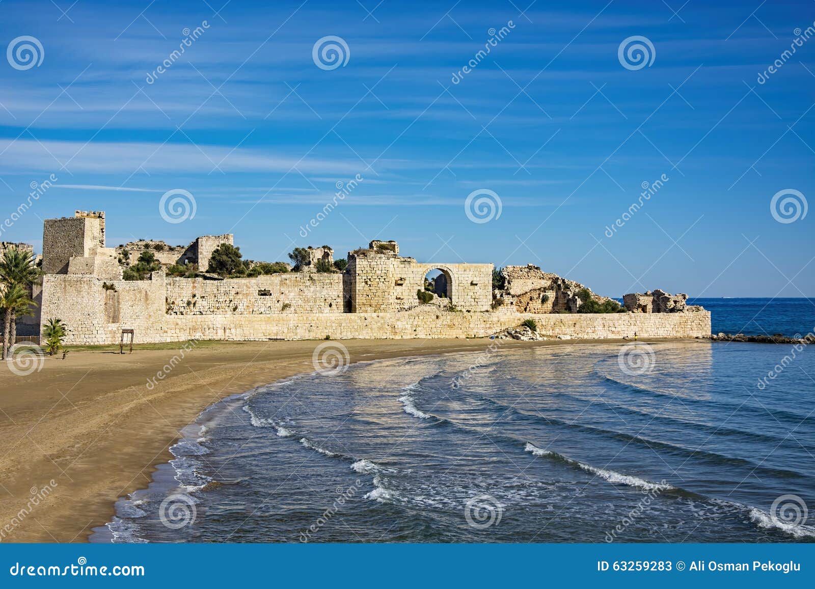 Korykos Castle (Mersin,Turkey) Stock Image - Image of night, remote ...