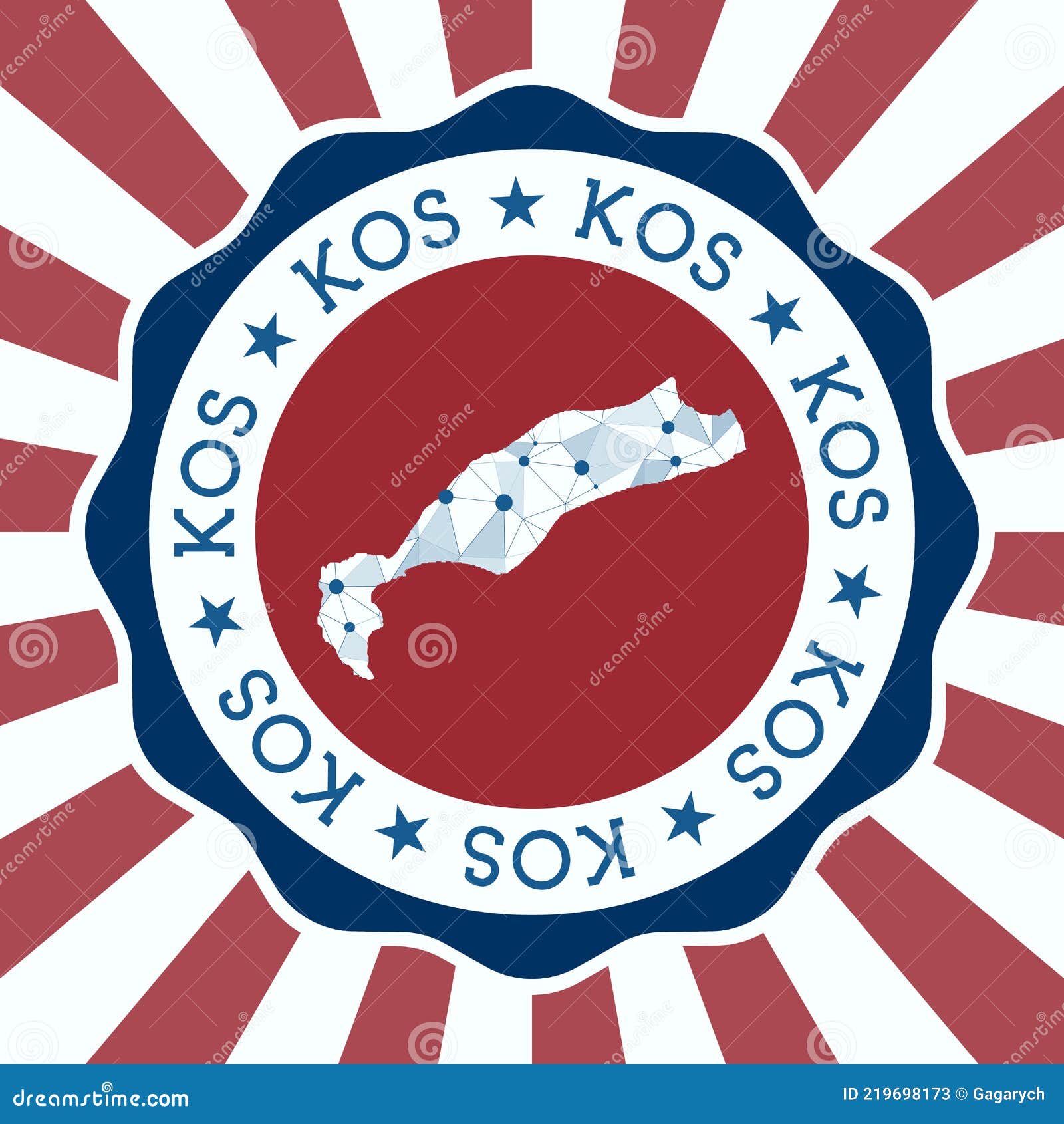 Kos Badge. stock vector. Illustration of cyberspace - 219698173