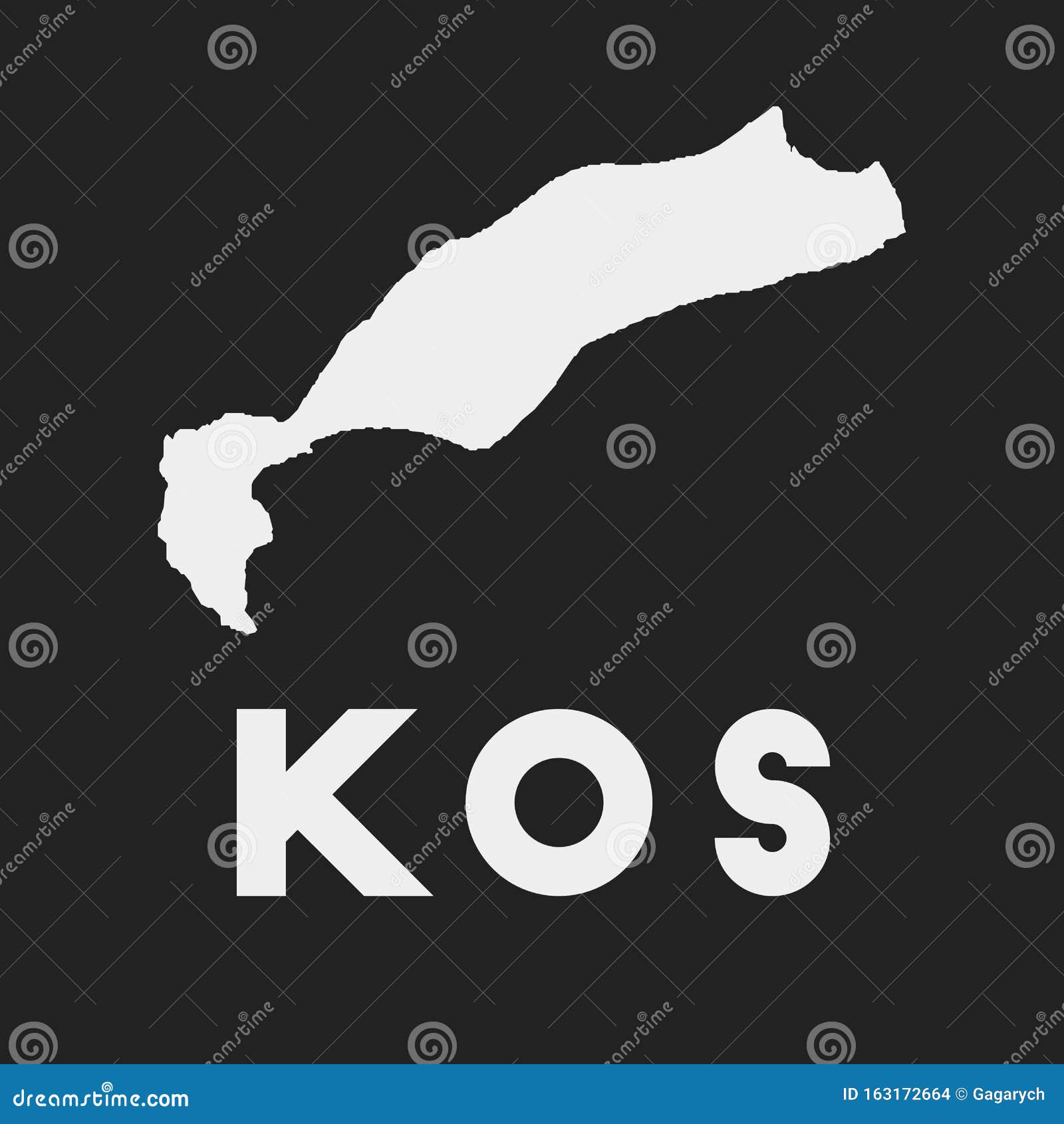Kos icon. stock vector. Illustration of modern, outline - 163172664