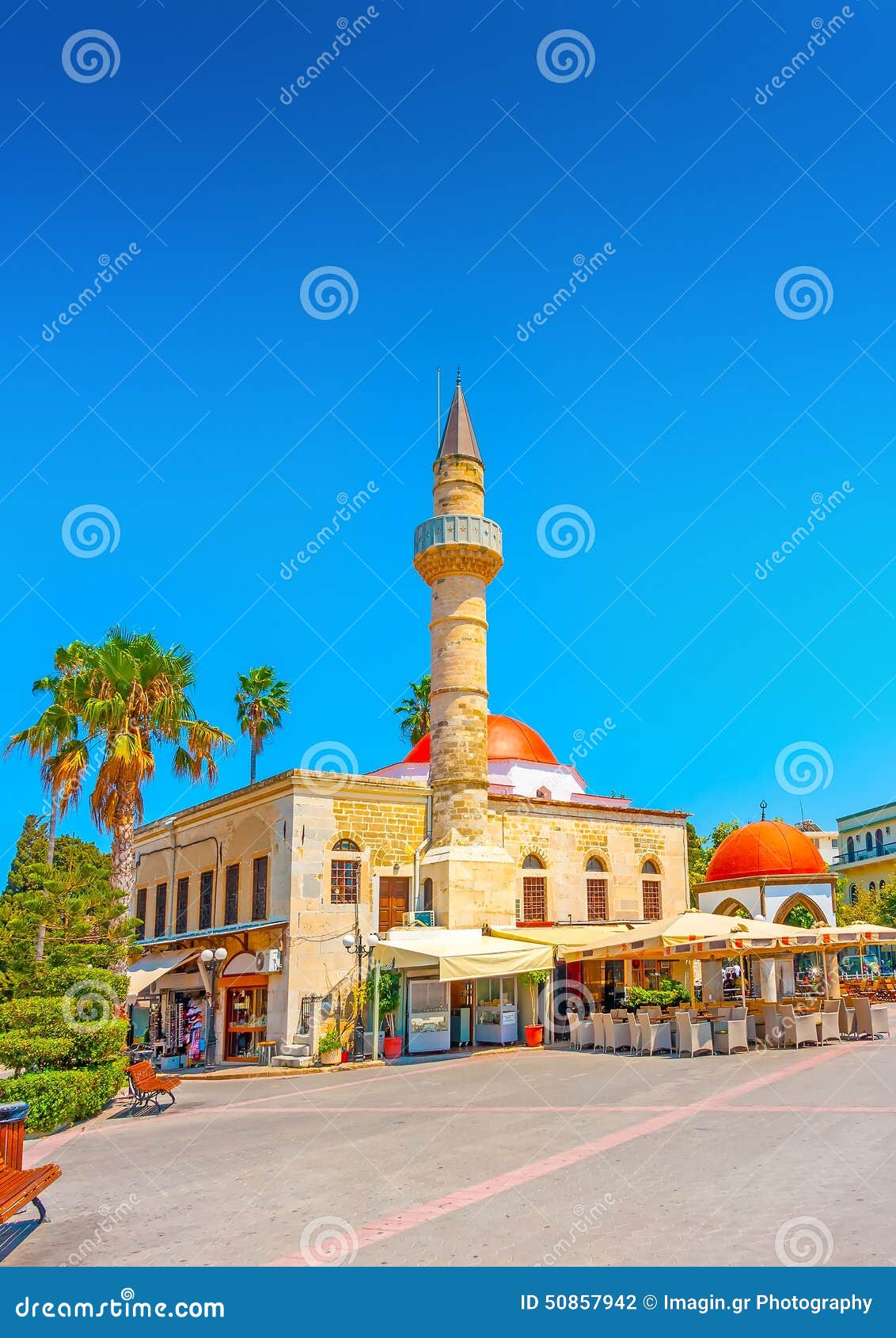 In Kos island in Greece stock photo. Image of islam, mosque - 50857942