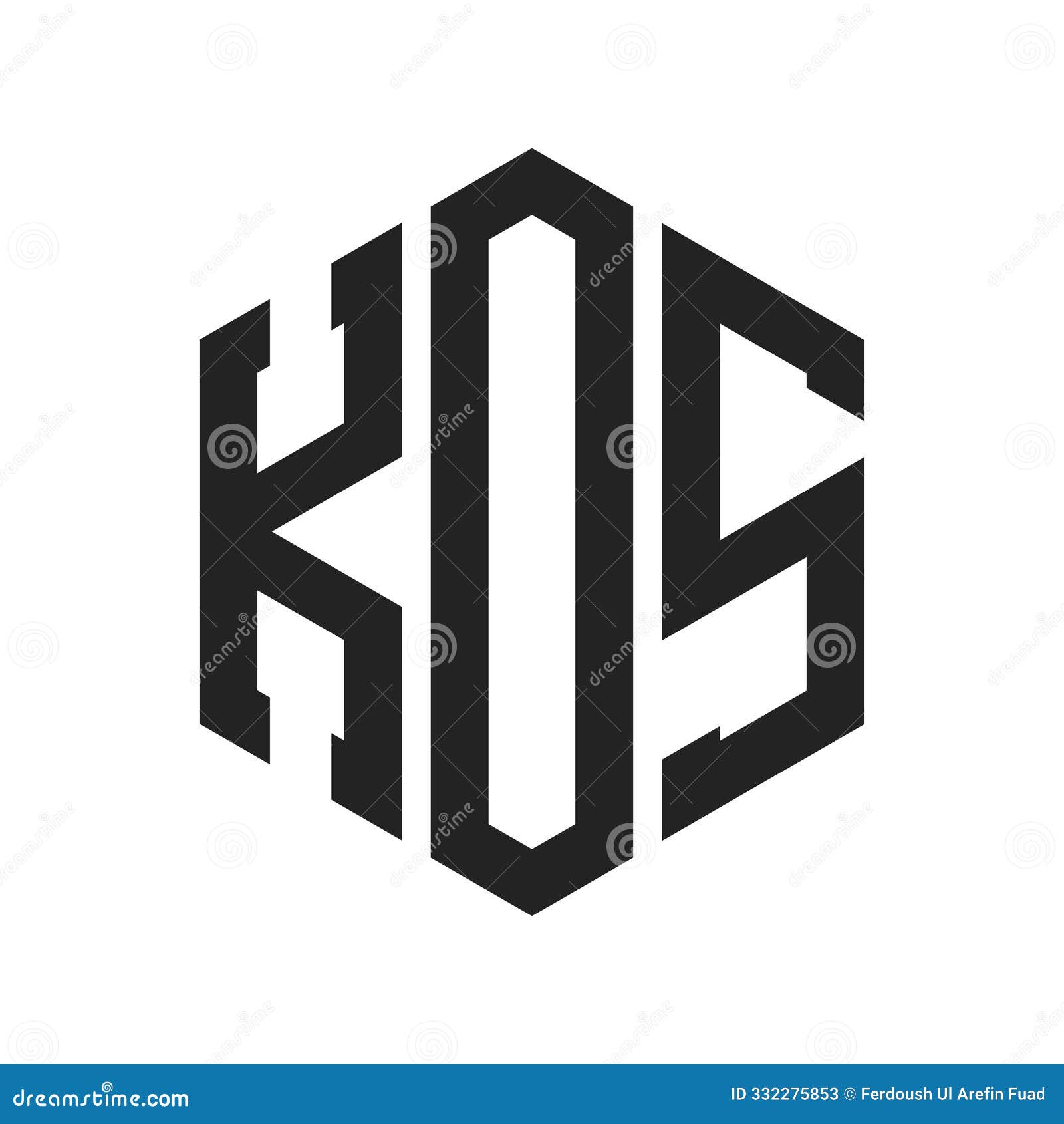 KOS Logo Design. Initial Letter KOS Monogram Logo Using Hexagon Shape ...