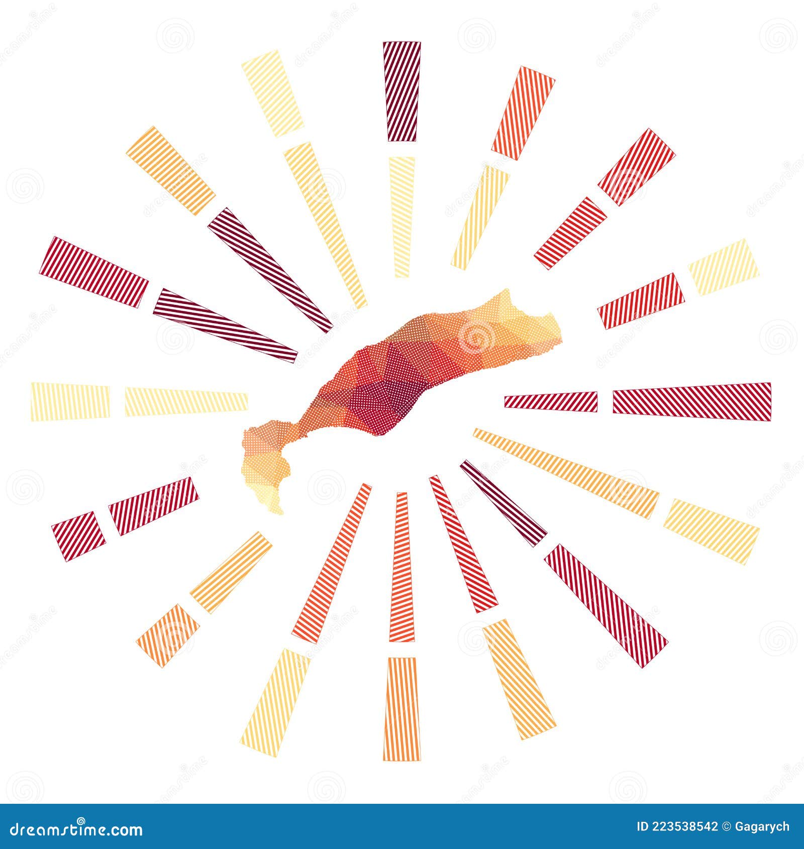 Kos sunburst. stock vector. Illustration of border, information - 223538542