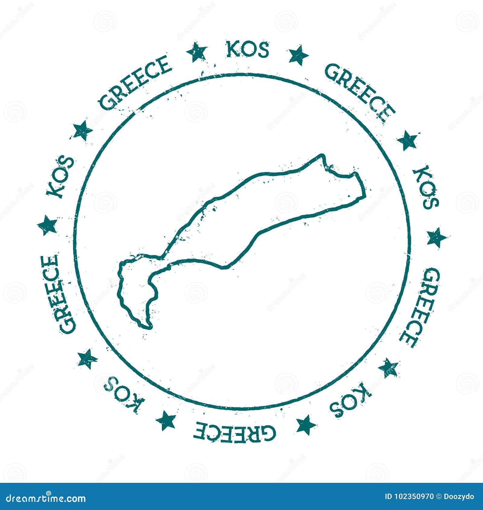 Kos vector map. stock vector. Illustration of greek - 102350970