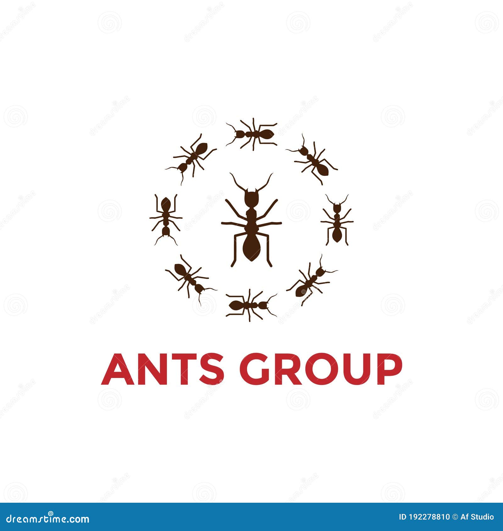 Circle Ant Group Unity Teamwork Together Logo Design Stock Vector ...