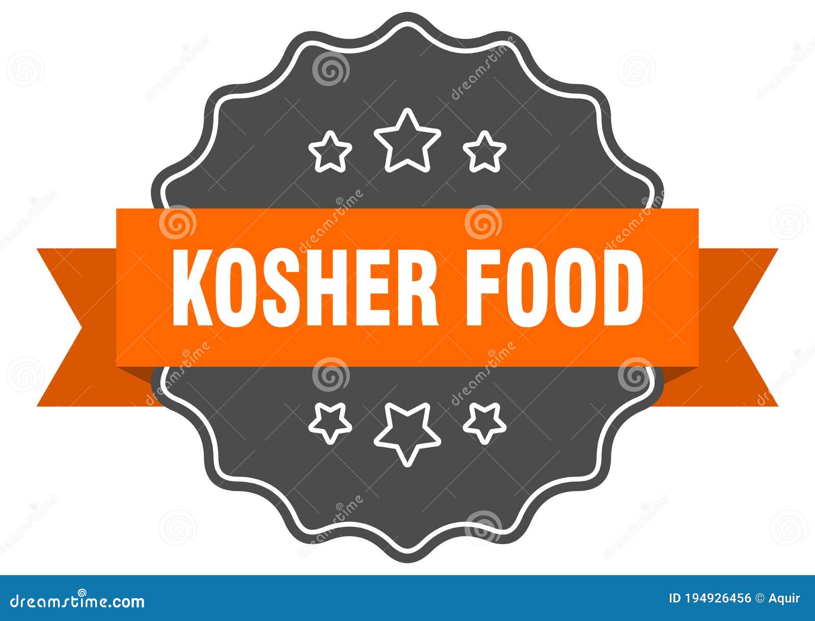 Kosher food label stock vector. Illustration of medallion - 194926456