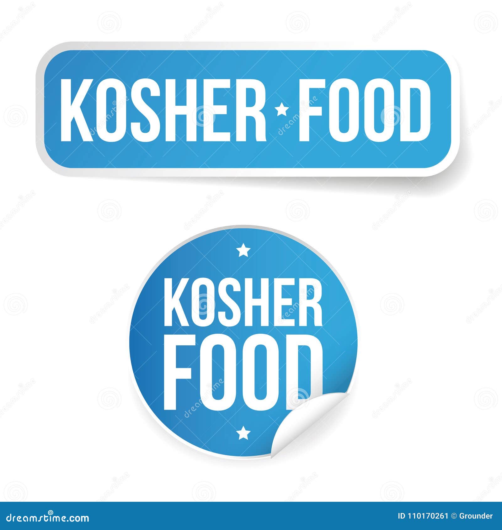 Kosher Food Label Sticker Cartoon Vector | CartoonDealer.com #110170261