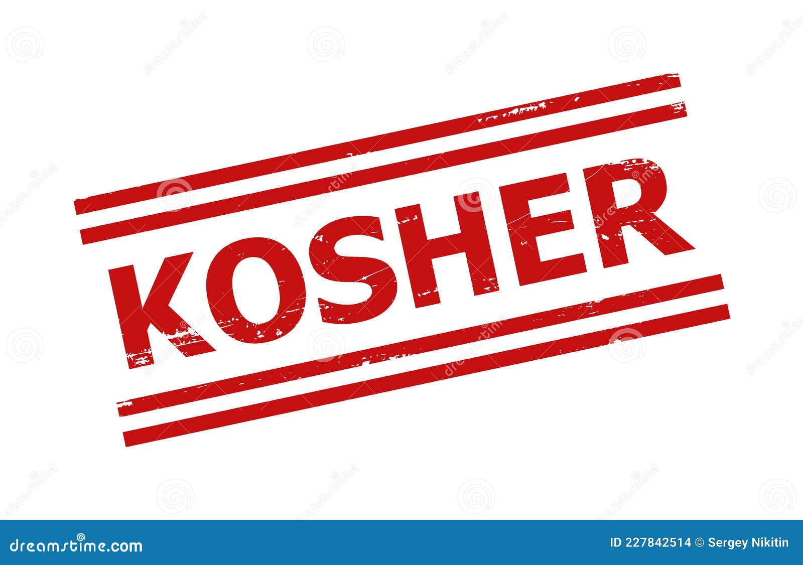 KOSHER Red Scratched Seal with Double Lines Stock Vector - Illustration ...