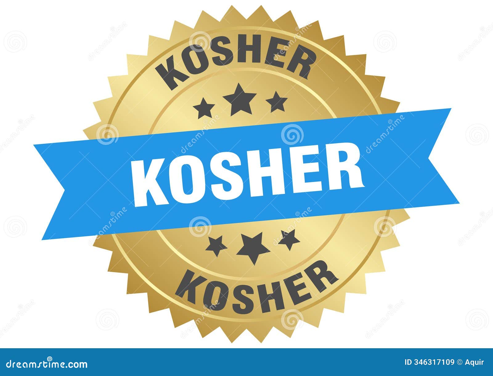 Kosher. Kosher Round Blue and Gold Label Isolated on Transparent ...