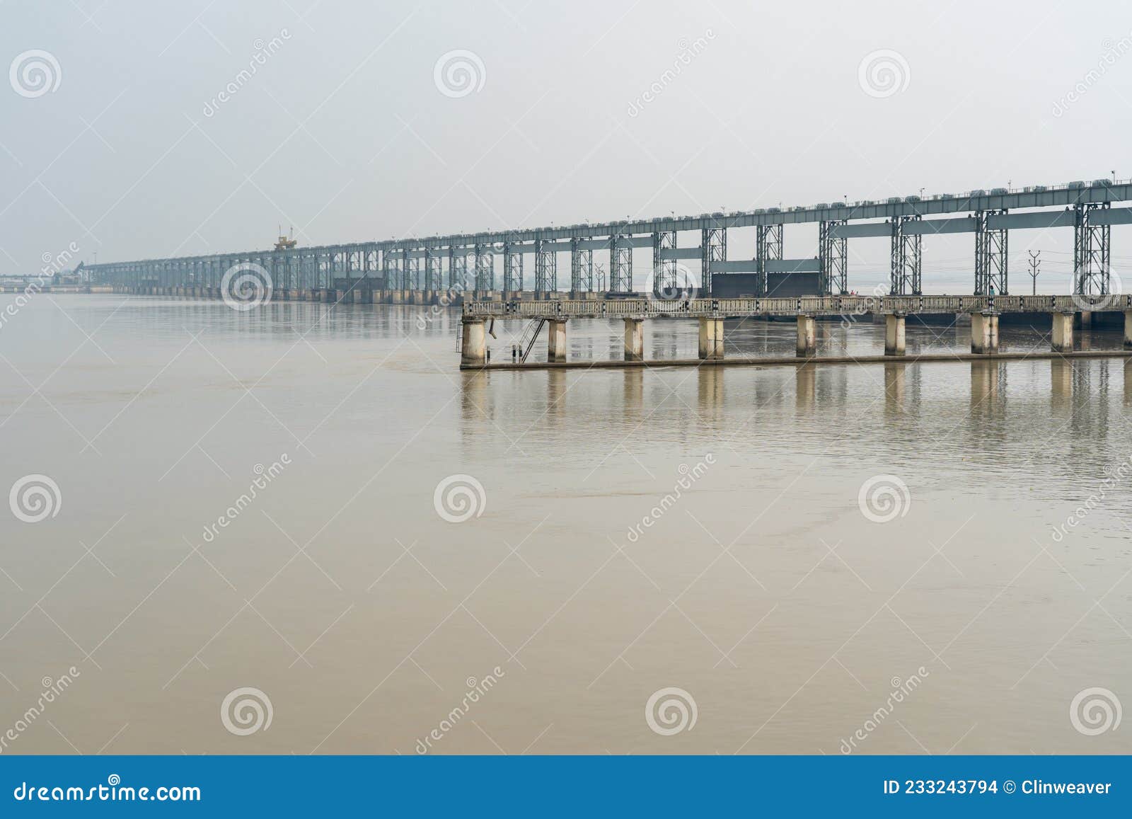 Koshi River Barrage in Nepal Stock Photo - Image of scape, landmark ...