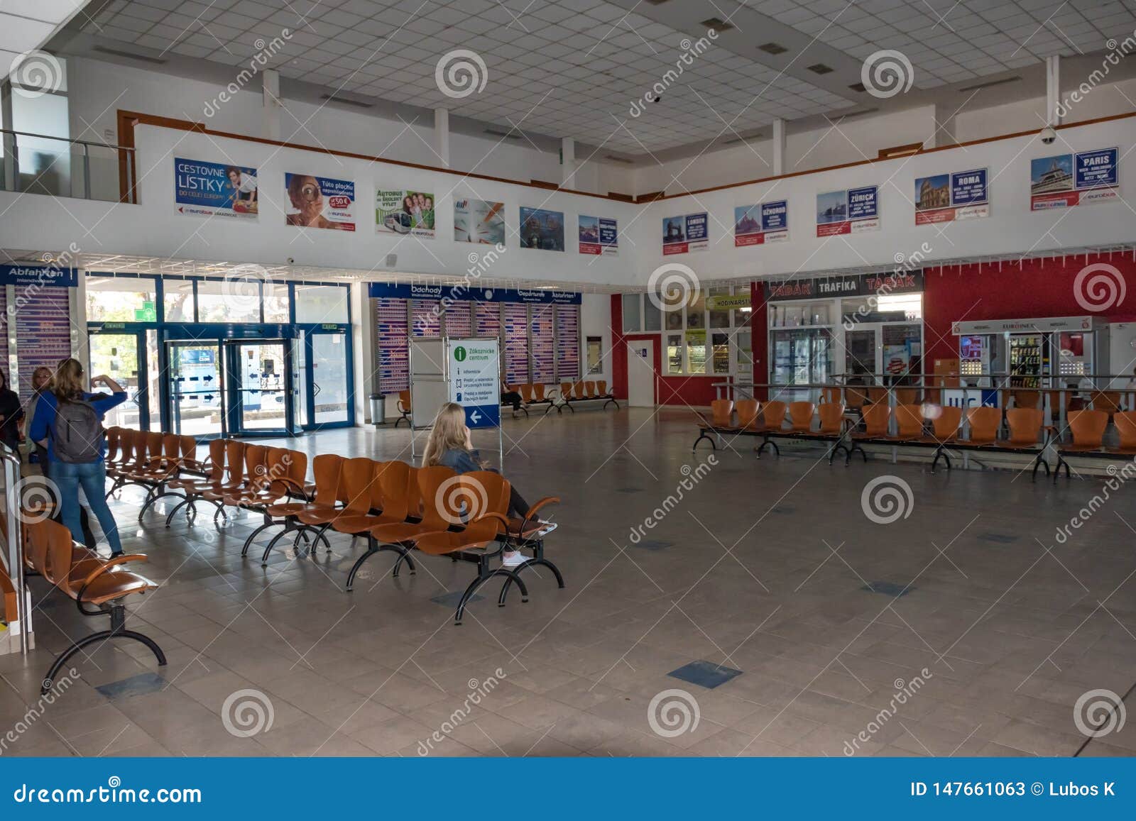 KOSICE, SLOVAKIA â€“ MAY 1 2019: Inside of Terminal of Main Bus Station ...
