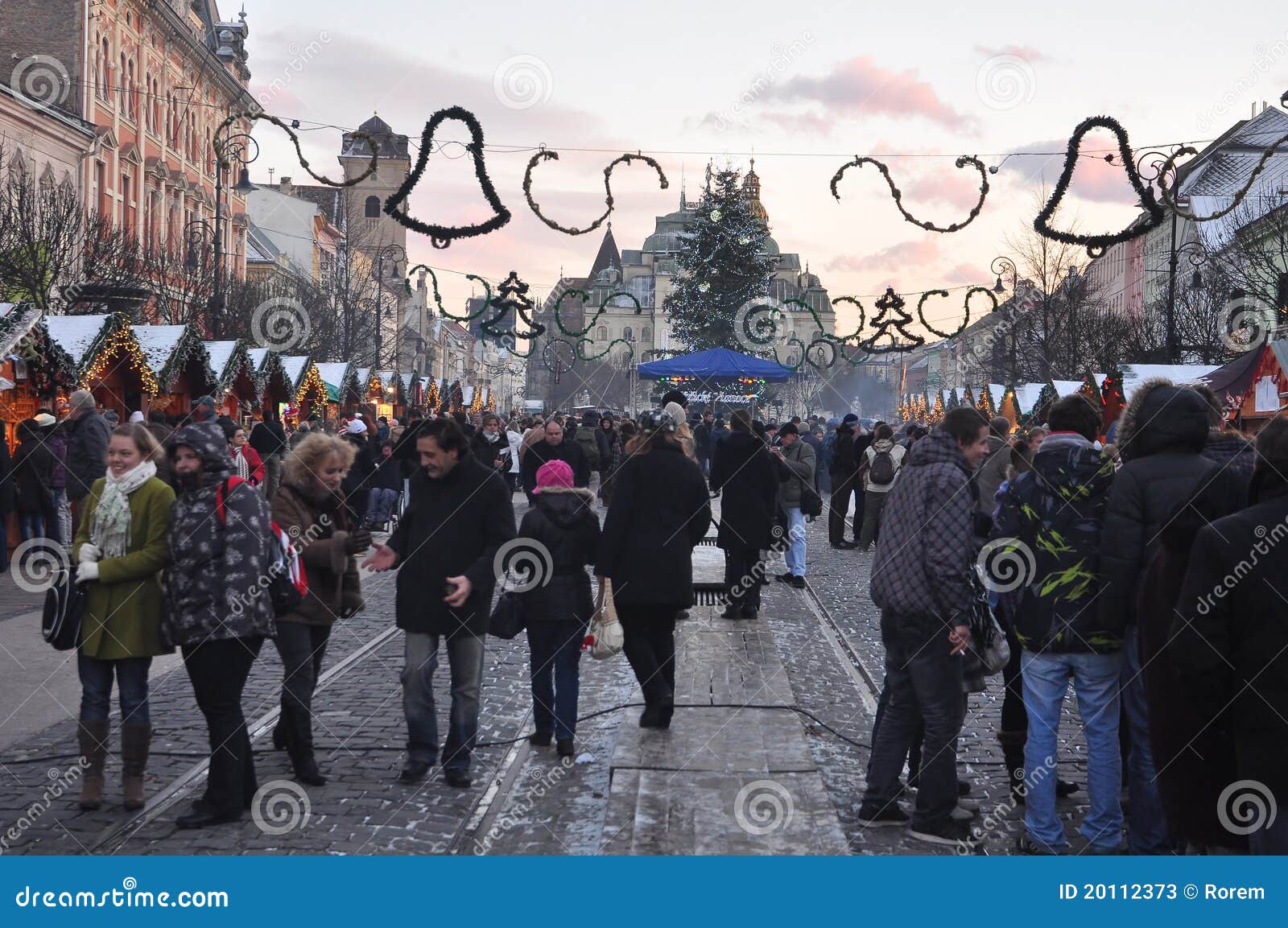 Kosice winter markets editorial stock photo. Image of european - 20112373