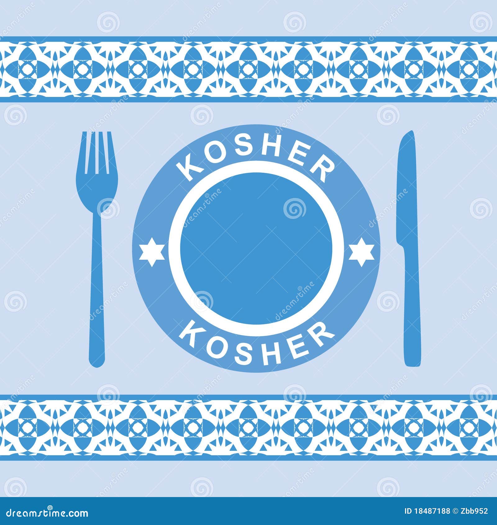 Kosjer - Plaat, Mes En Vork Vector Illustratie - Illustration of ...