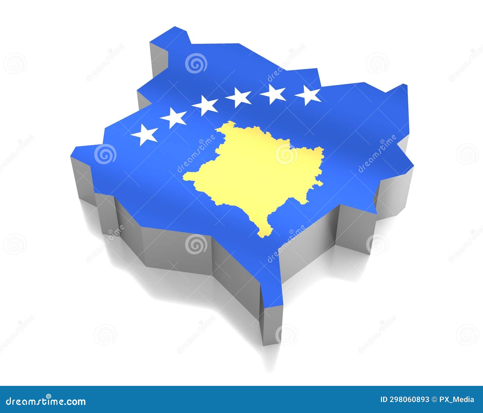Kosovo - Country Borders and Flag Stock Illustration - Illustration of ...