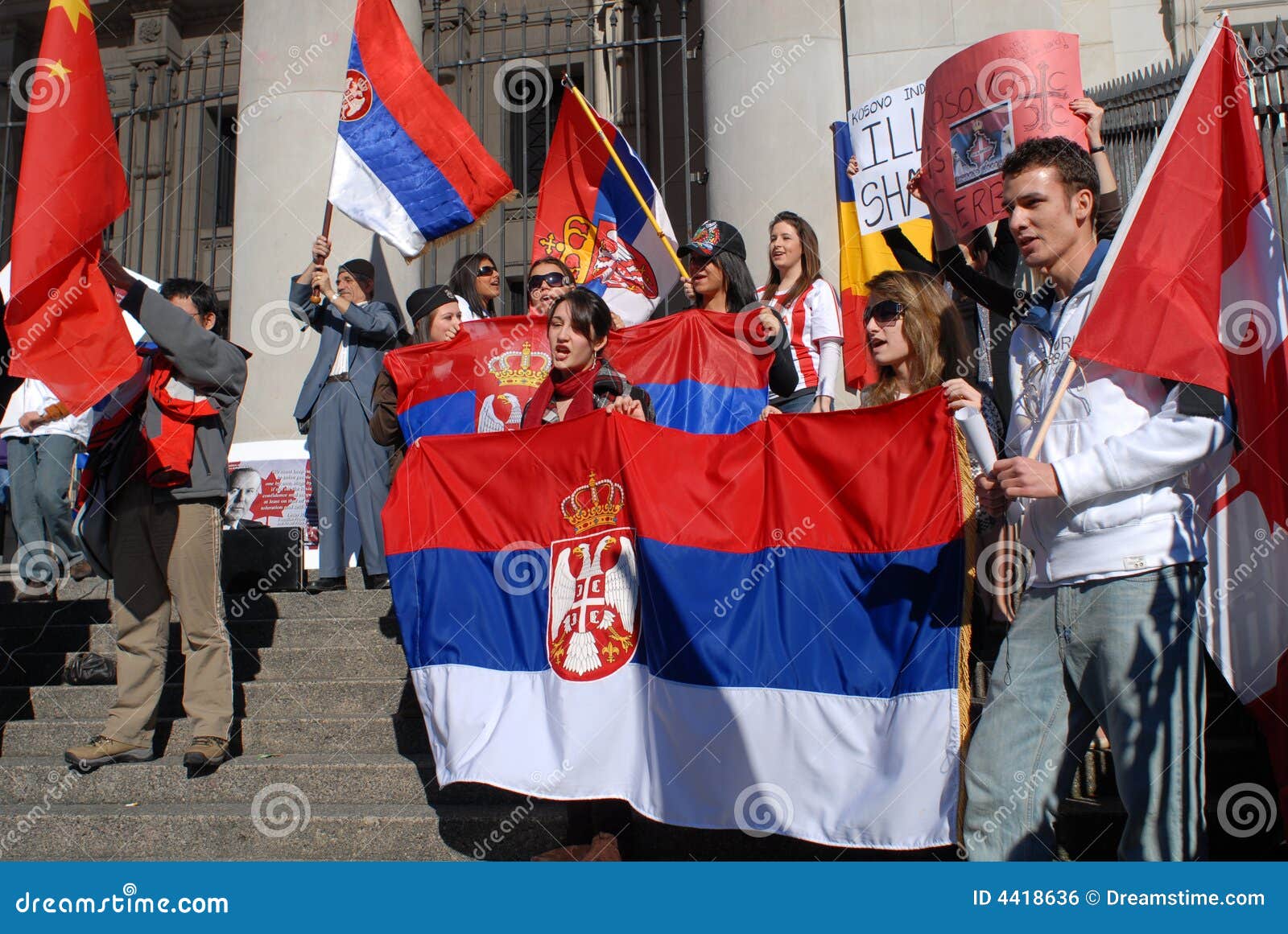Kosovo Independence Protest Editorial Photo - Image of flags, crowd ...