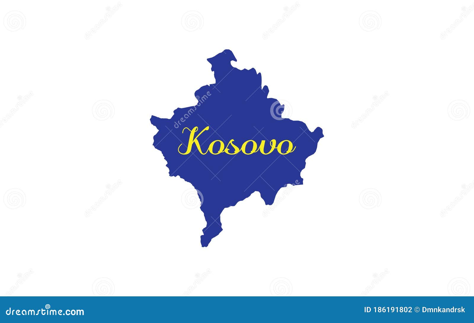 Kosovo map country shape stock vector. Illustration of albania - 186191802
