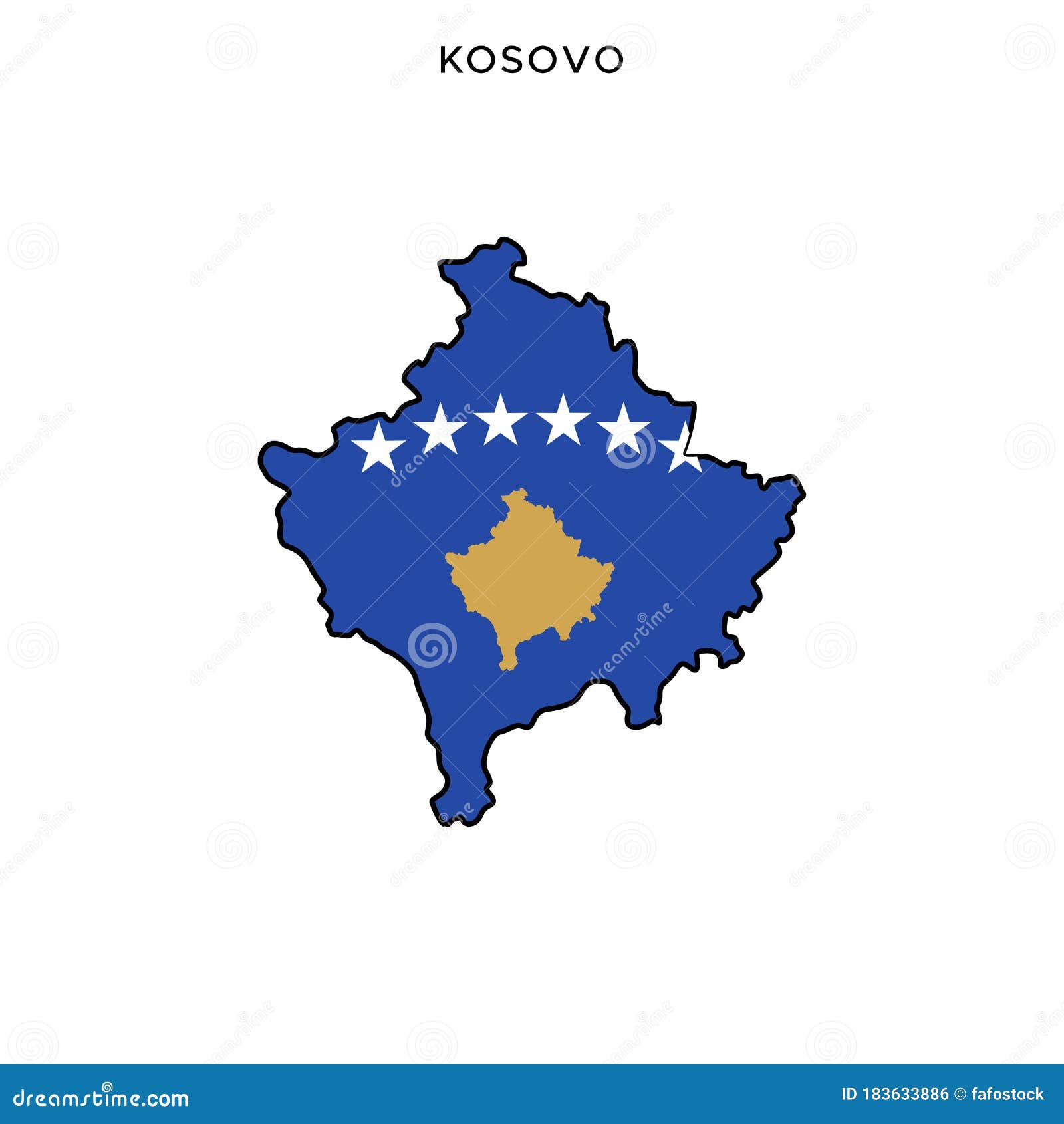 Map and Flag of Kosovo Vector Design Template with Editable Stroke ...