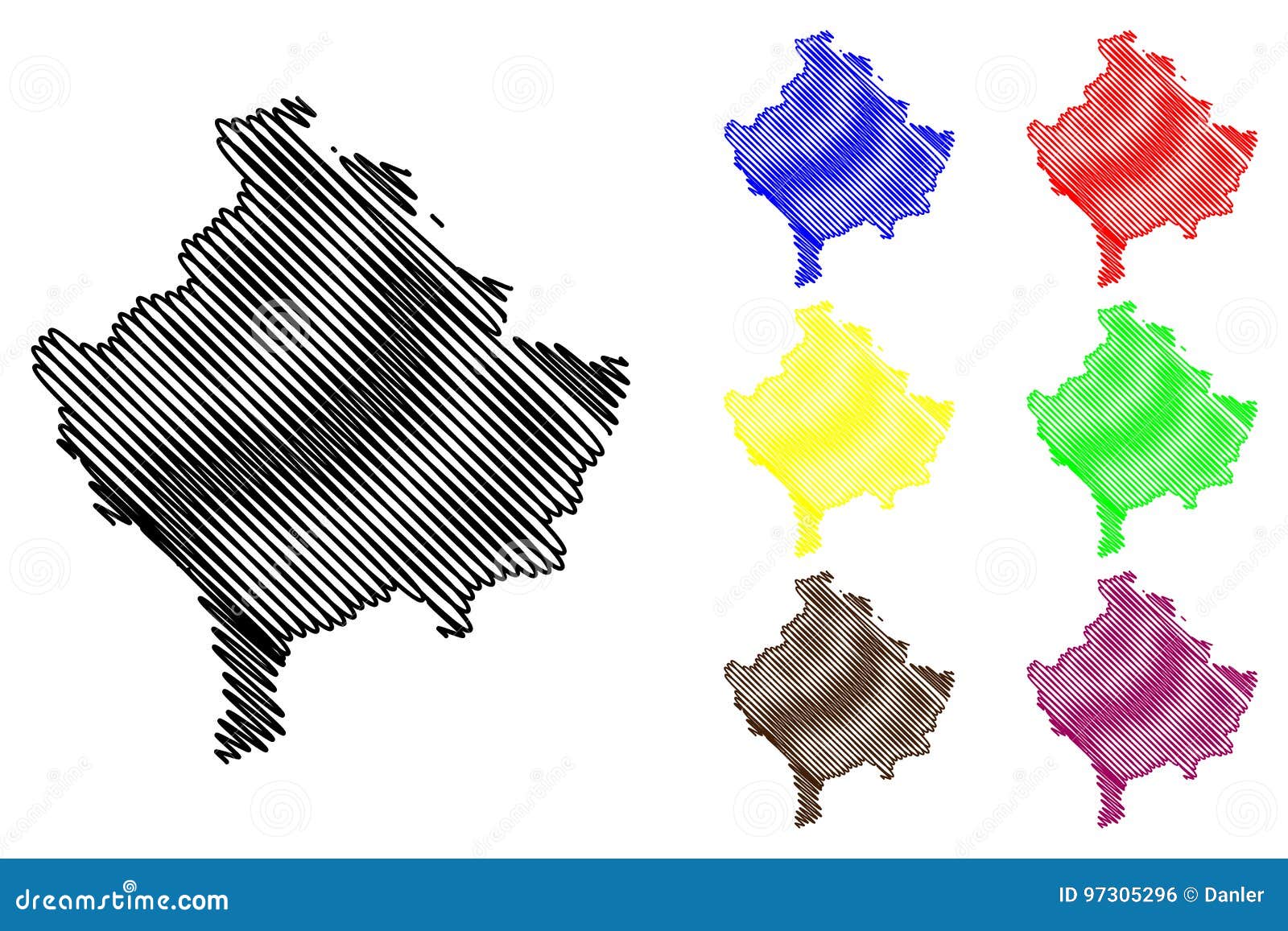 Kosovo map vector stock vector. Illustration of modern - 97305296