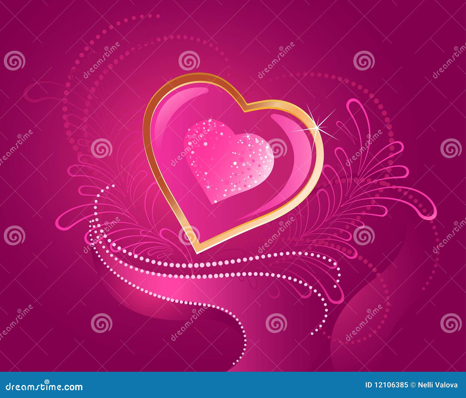 Kostbaar roze hart vector illustratie. Illustration of juwelier - 12106385