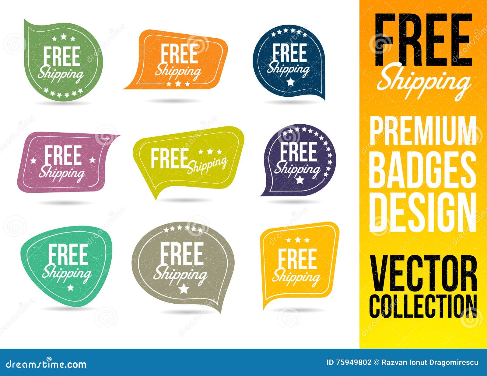 Kostenloser Versand Logo Badge Emblem Stock Abbildung - Illustration ...