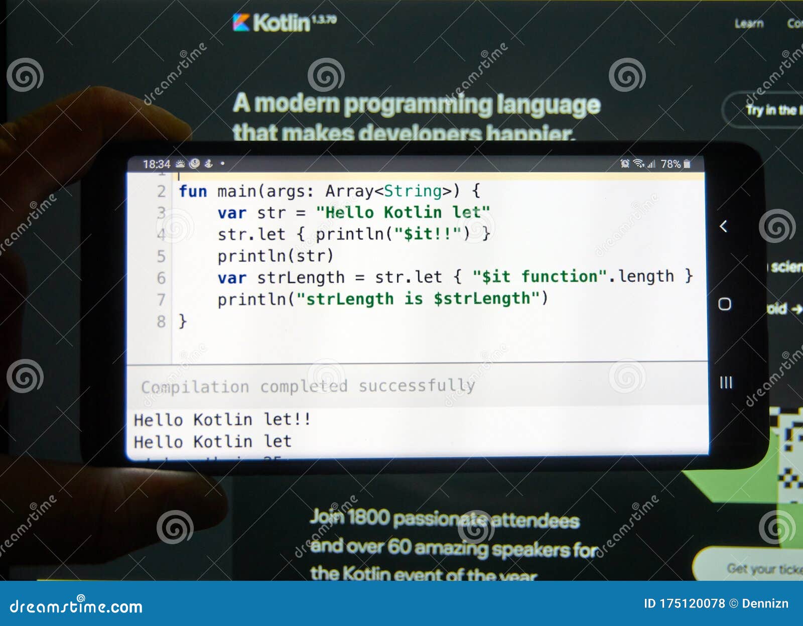 Kotlin Code Example on a Mobile Phone Screen Editorial Stock Photo ... Kotlin Code Example on a Mobile Phone Screen Editorial Stock Photo ...