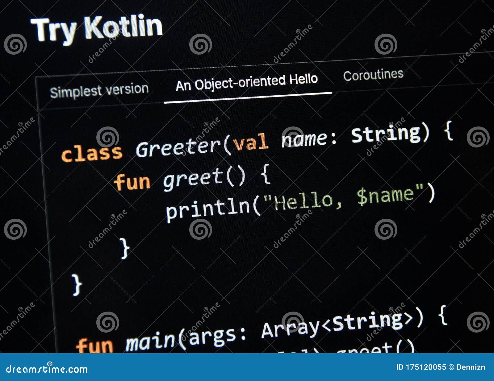 Kotlin Programming Language Piece of Code on a Screen Editorial Image ... Kotlin Programming Language Piece of Code on a Screen Editorial Image ...