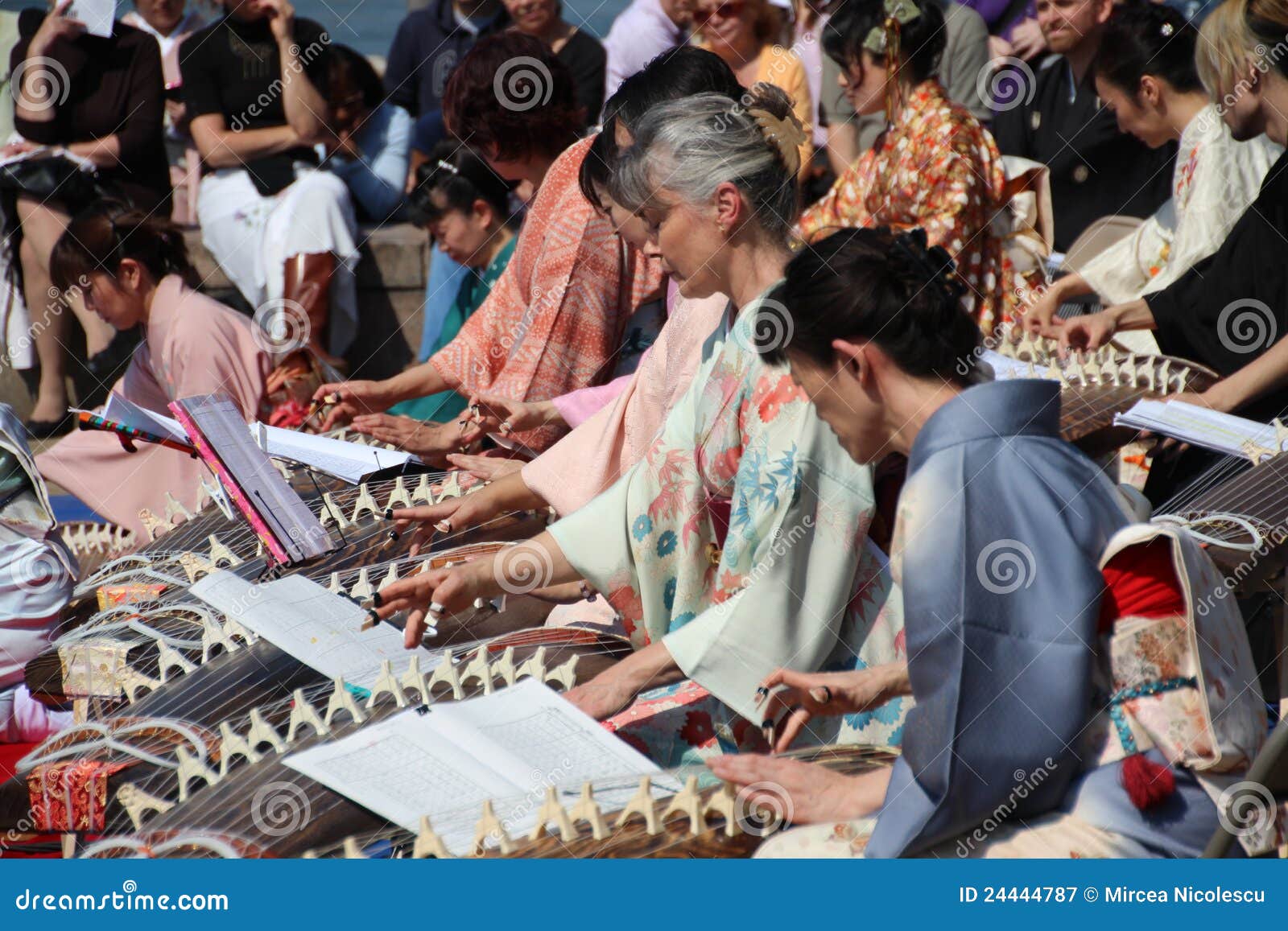 Koto players editorial photography. Image of kimono, action - 24444787