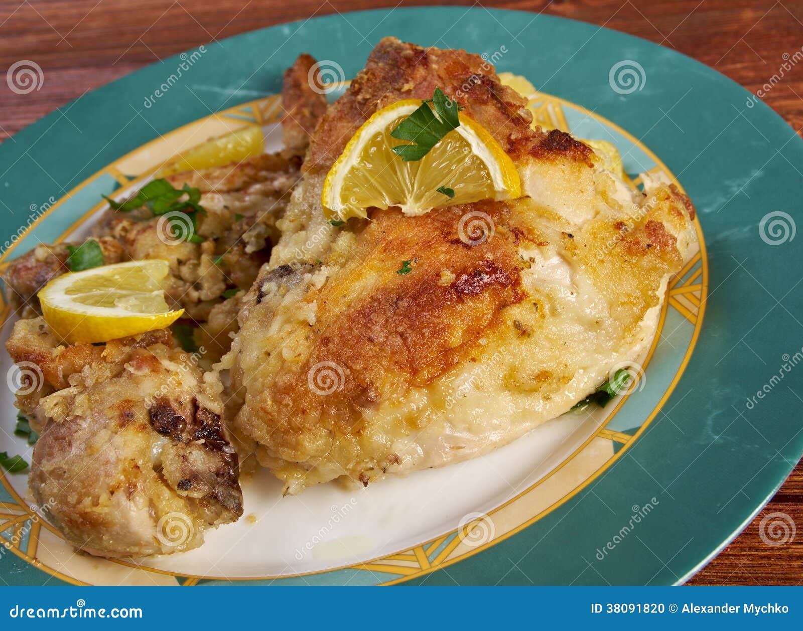 Kotopoulo Lemonato stock photo. Image of pita, meal, garnish - 38091820