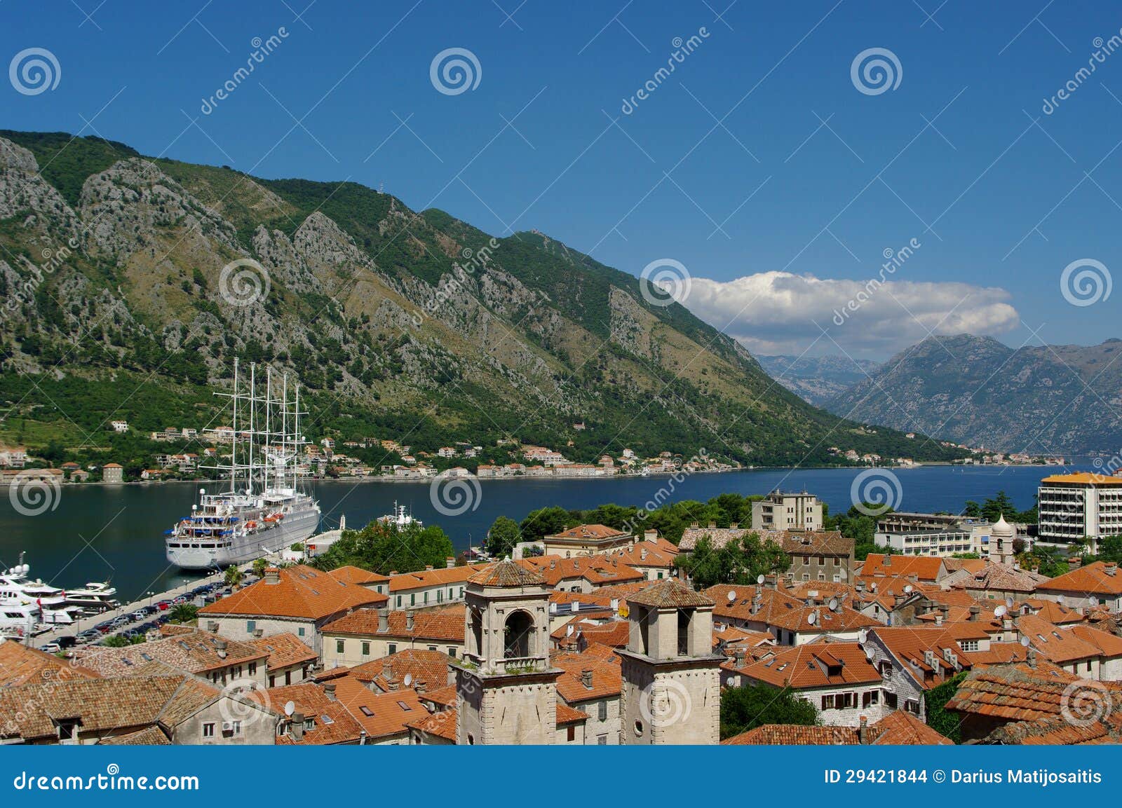 Kotor stock photo. Image of color, aerial, europe, famous - 29421844