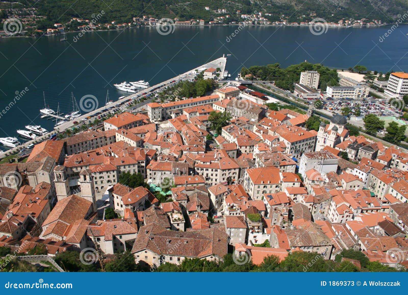 Kotor Habrour View stock image. Image of hills, balkan - 1869373