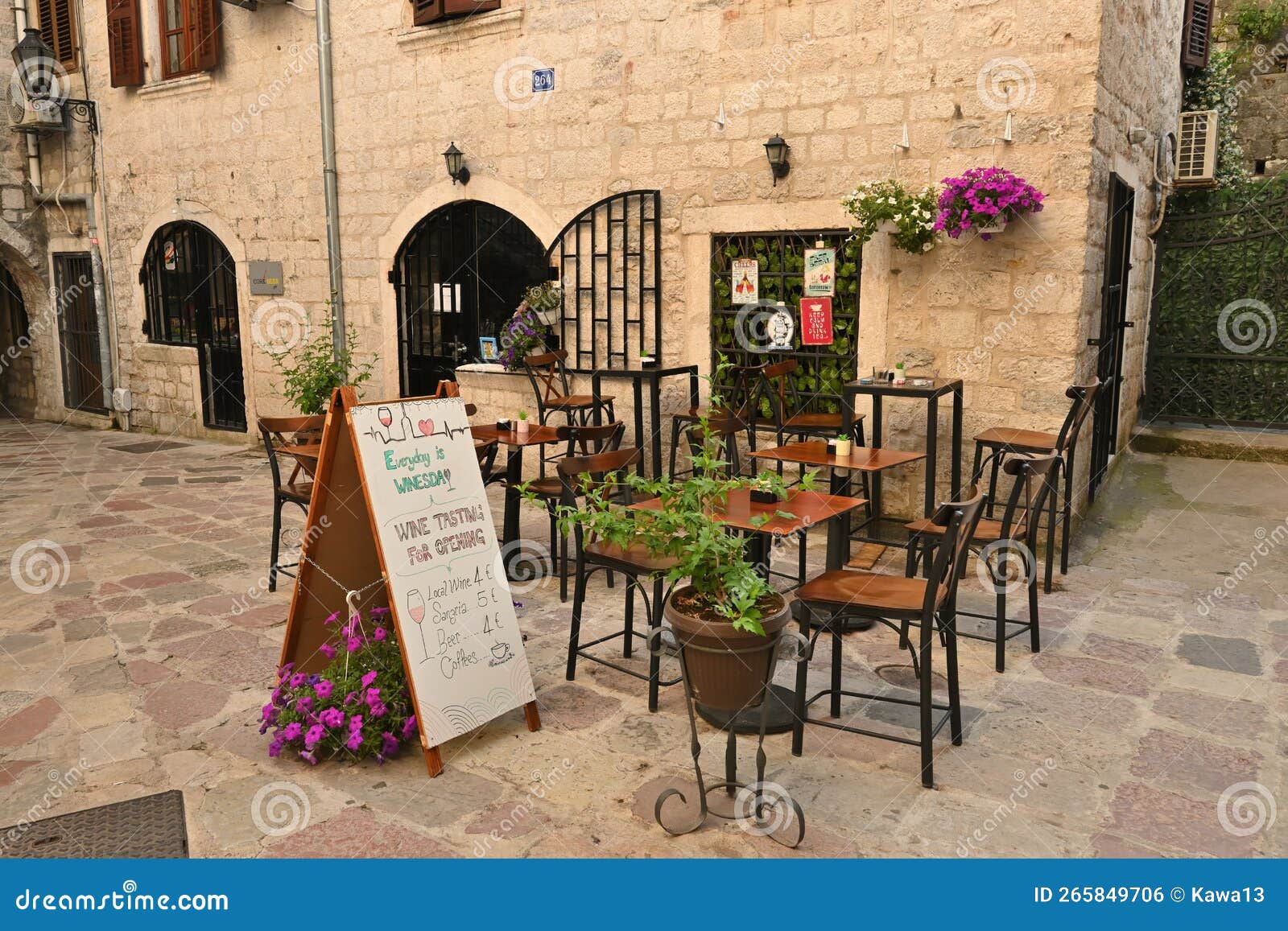 Cafe in the Old Town of Kotor. Montenegro Editorial Photo - Image of ...