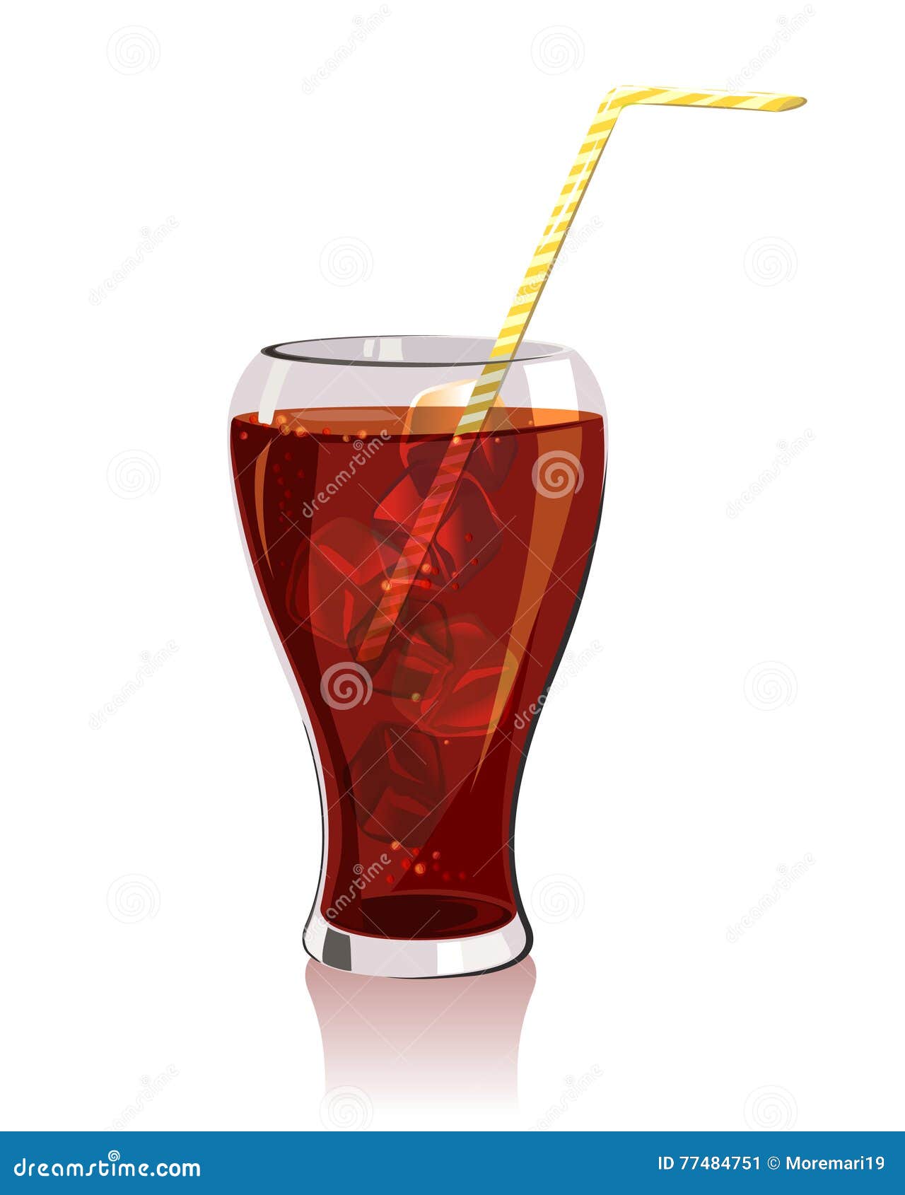 Koude drank, kola met ijs vector illustratie. Illustration of cocktail ...