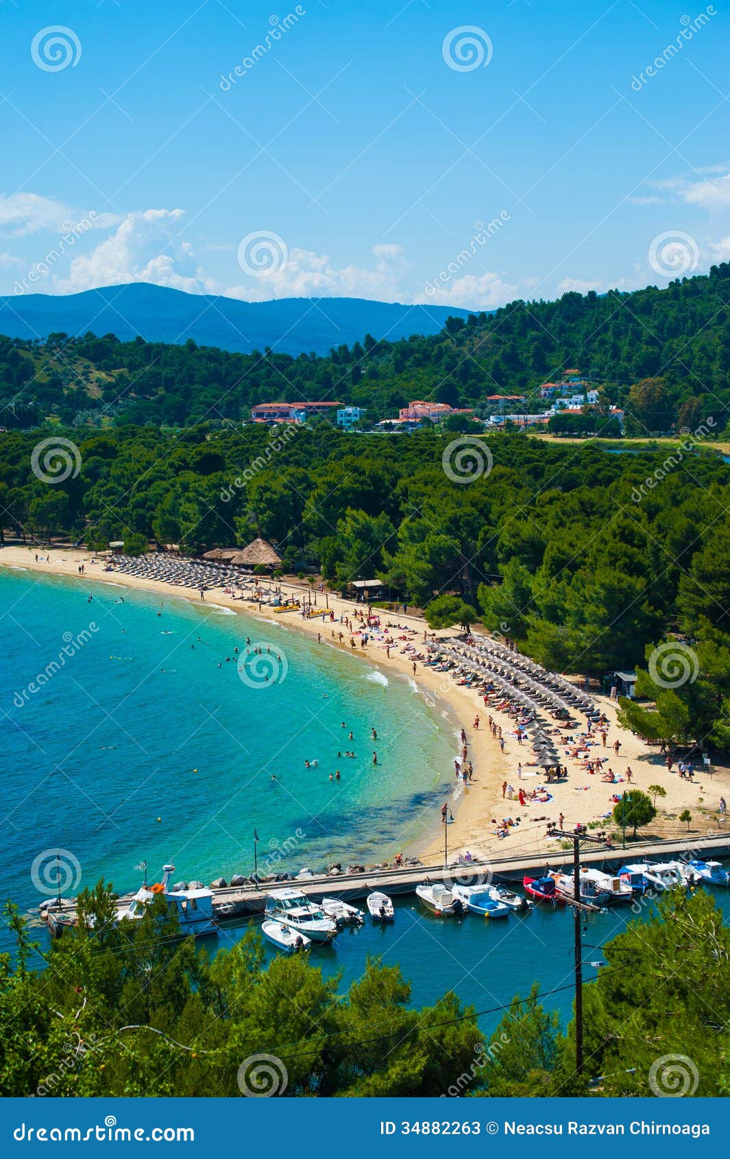 Koukounaries beach stock image. Image of sand, coast - 34882263