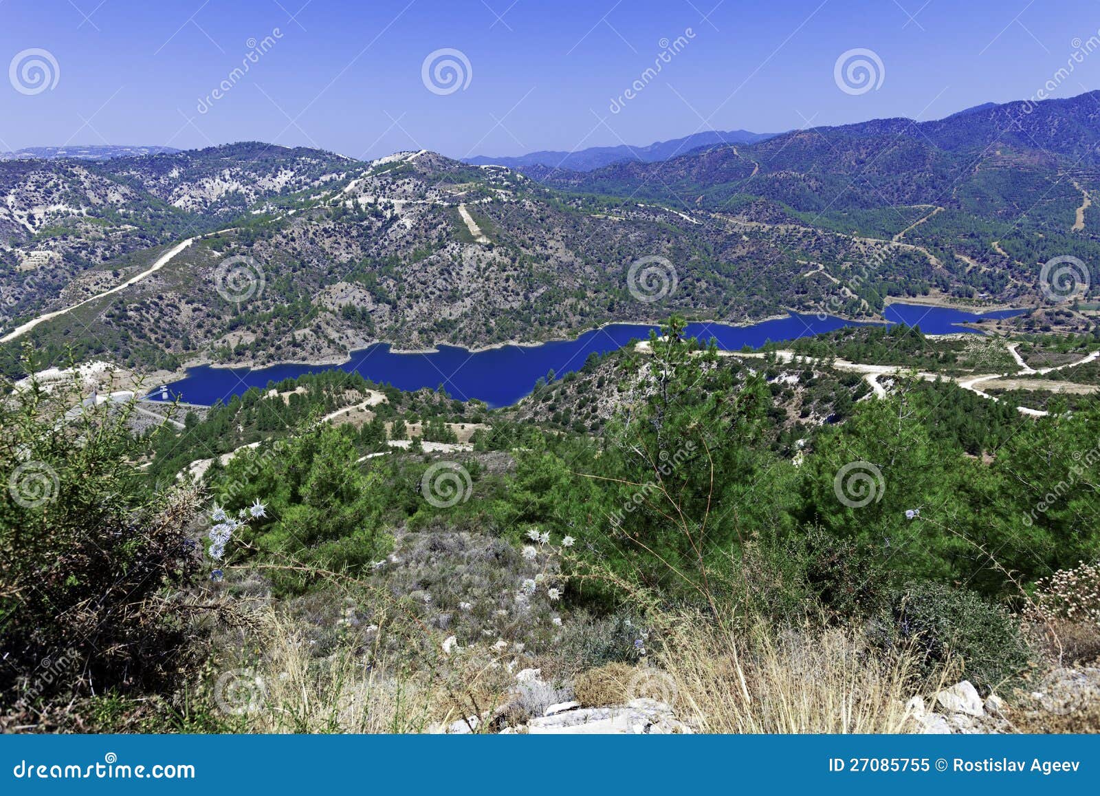 Kouris Dam with Reservoir, Cyprus Stock Image - Image of august ...