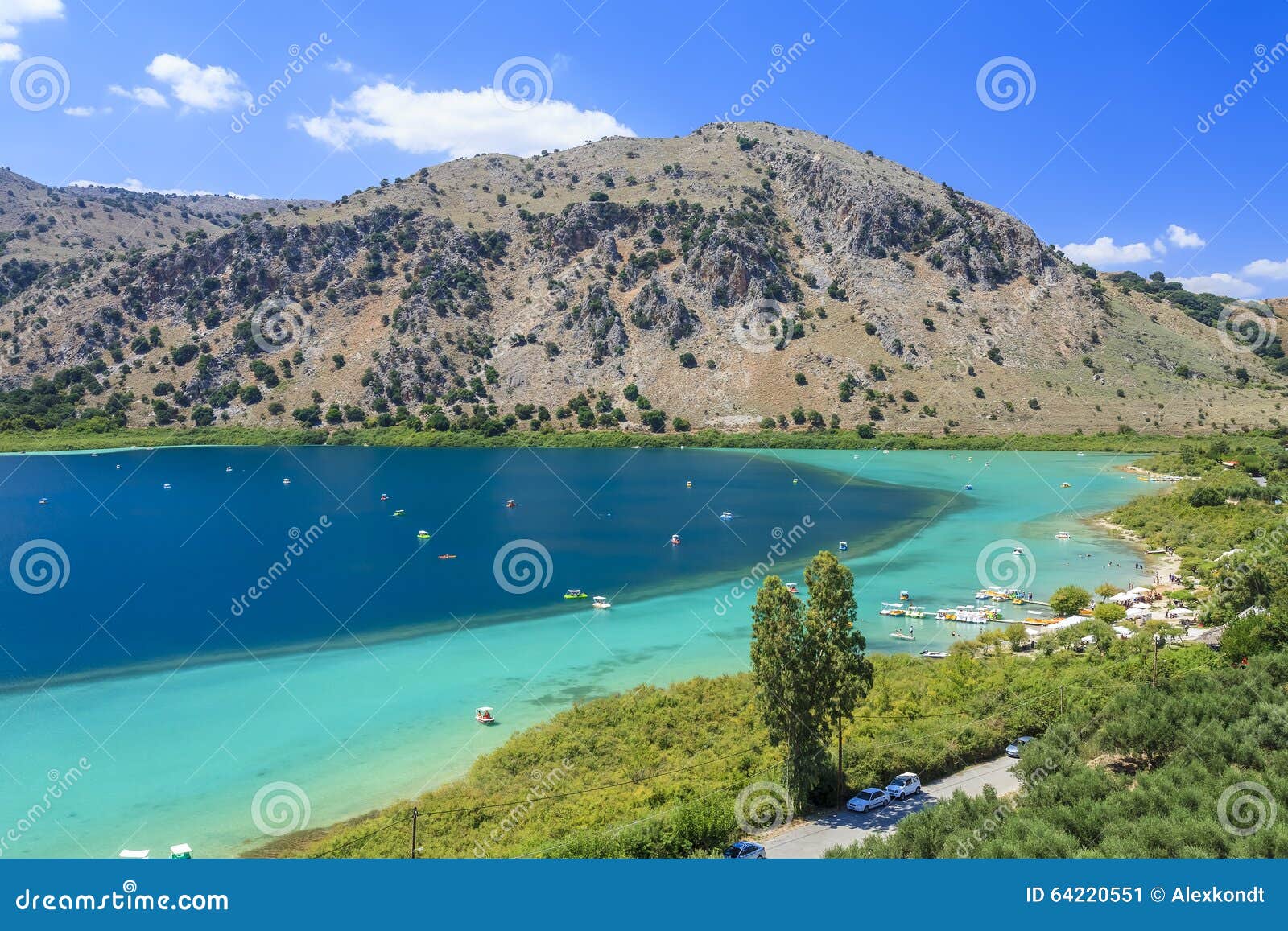 Kournas Lake on Crete Island. Greece Stock Image - Image of lake ...