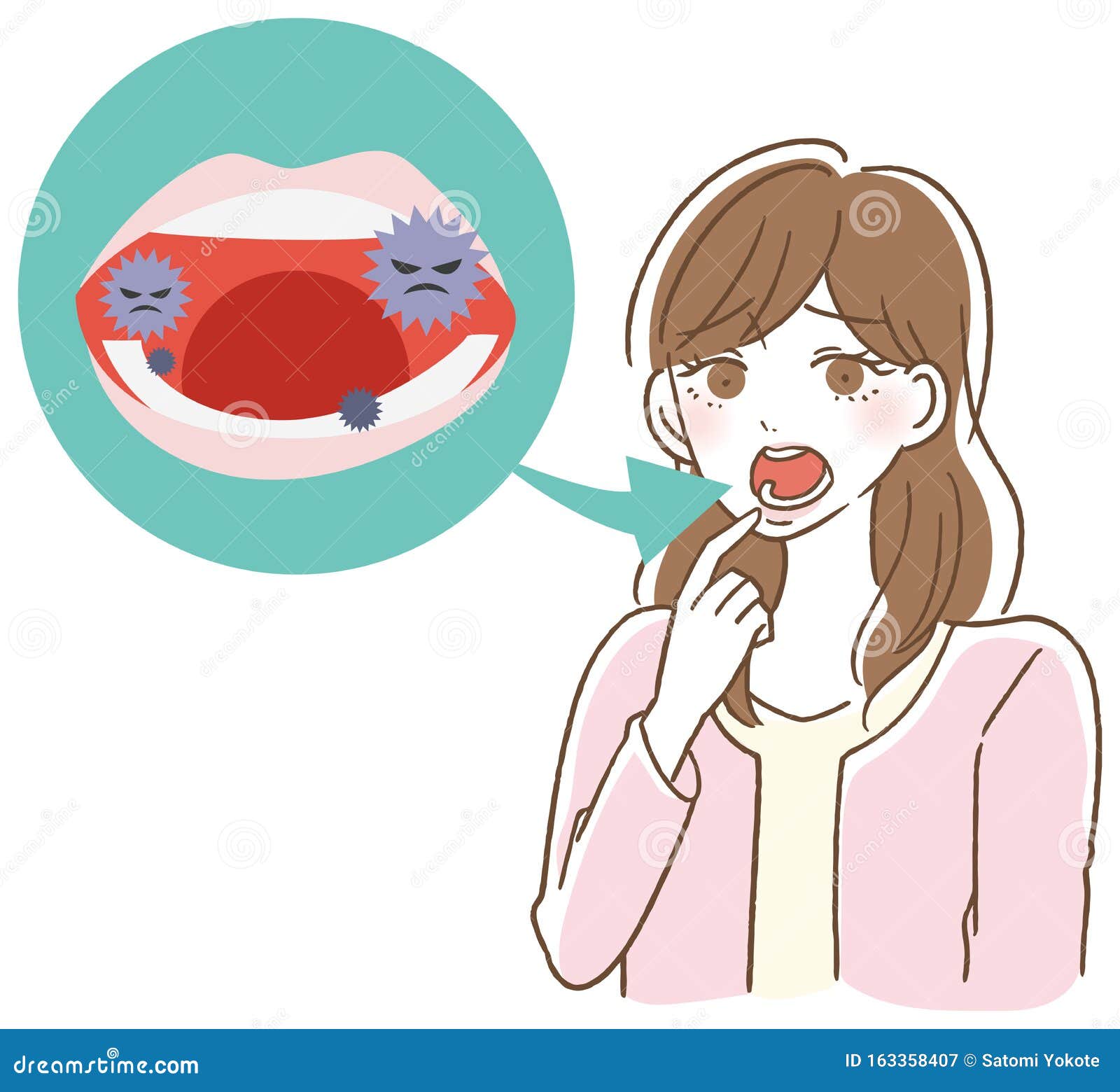Bad Breath Woman Illustration Vector Stock Vector - Illustration of ...
