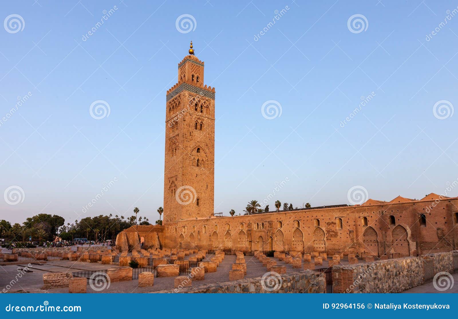 Koutoubia Mosque in Marrakech Stock Photo - Image of trees, famous ...