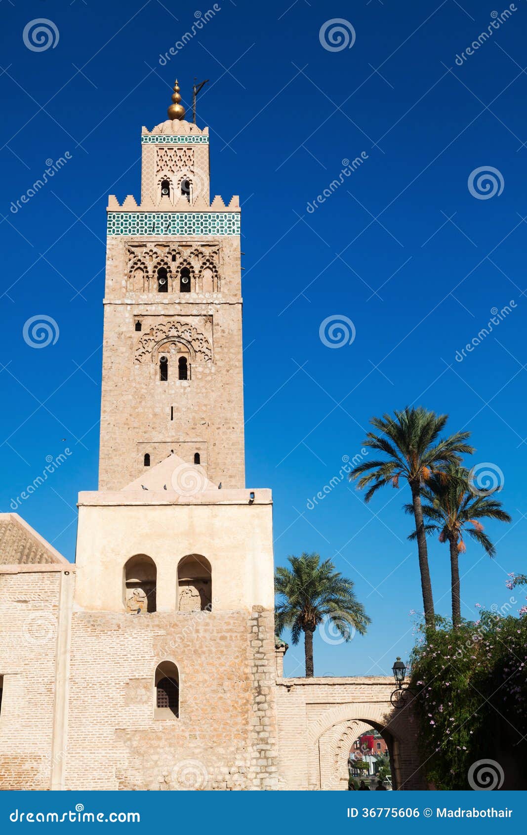 Koutoubia Mosque in Marrakesh Stock Photo - Image of landmark, africa ...
