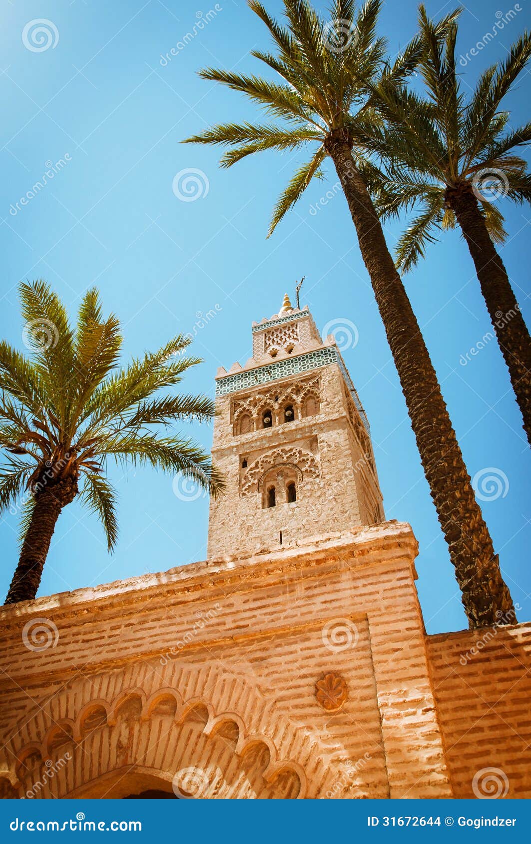 Koutoubia Mosque stock photo. Image of tall, building - 31672644