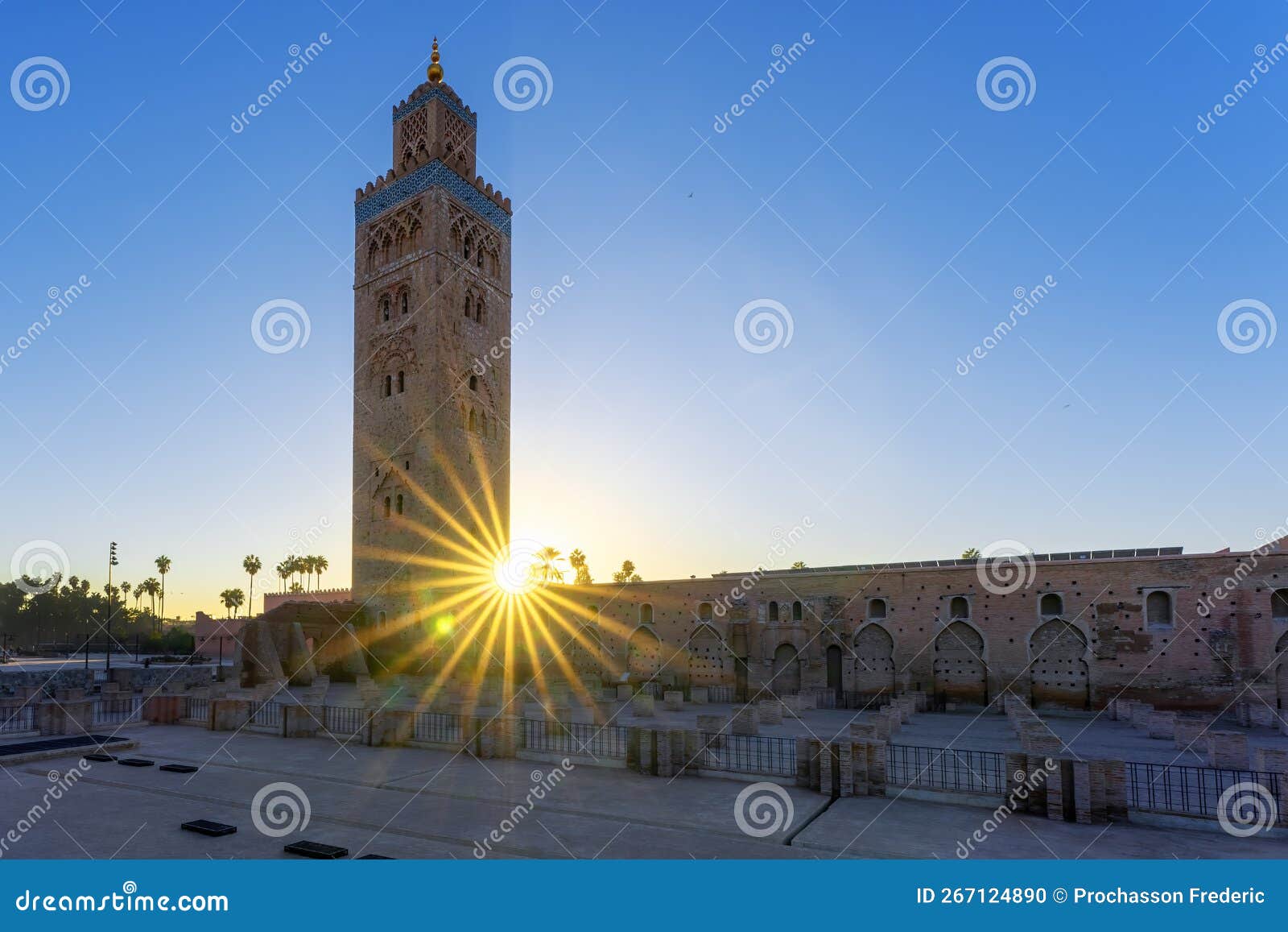 Koutoubia Mosque at Sunrise, Marrakech Stock Photo - Image of landmark ...
