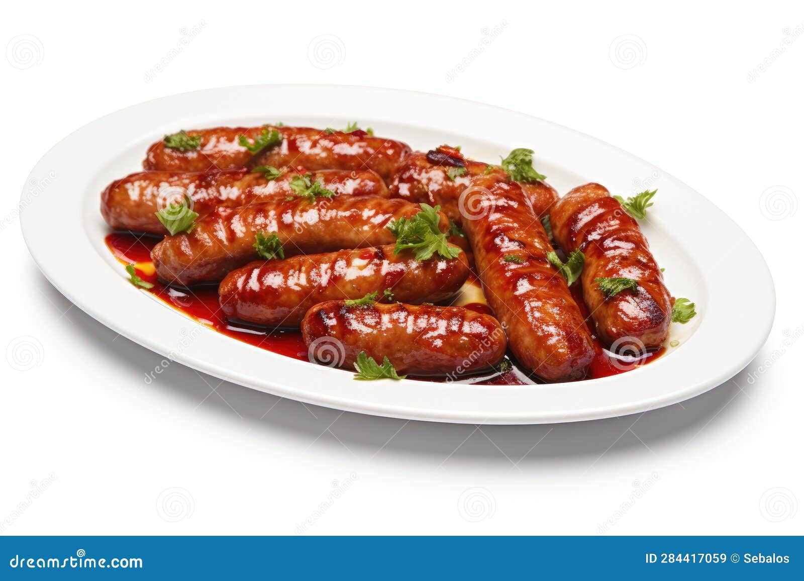 Kovbasa Ukrainian Sausage Dish on White Background Stock Illustration ...