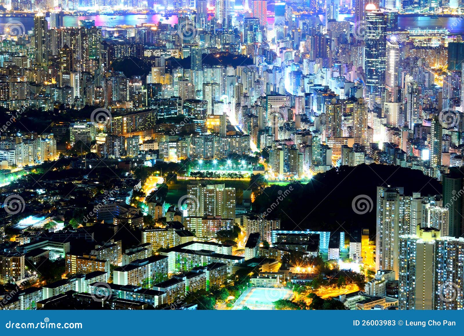 Kowloon at night stock image. Image of city, harbor, asia - 26003983