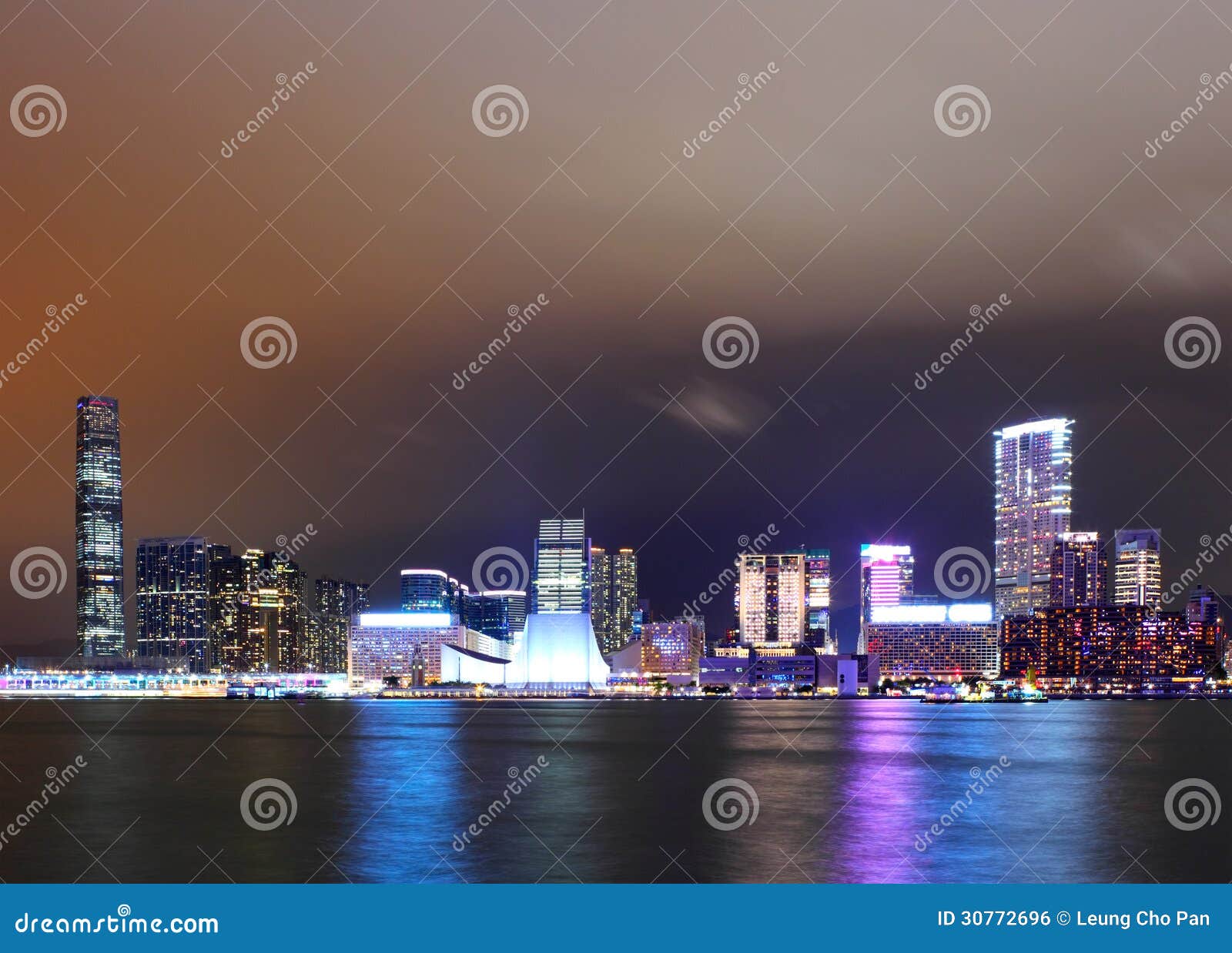 Kowloon at night stock photo. Image of finance, kowloon - 30772696