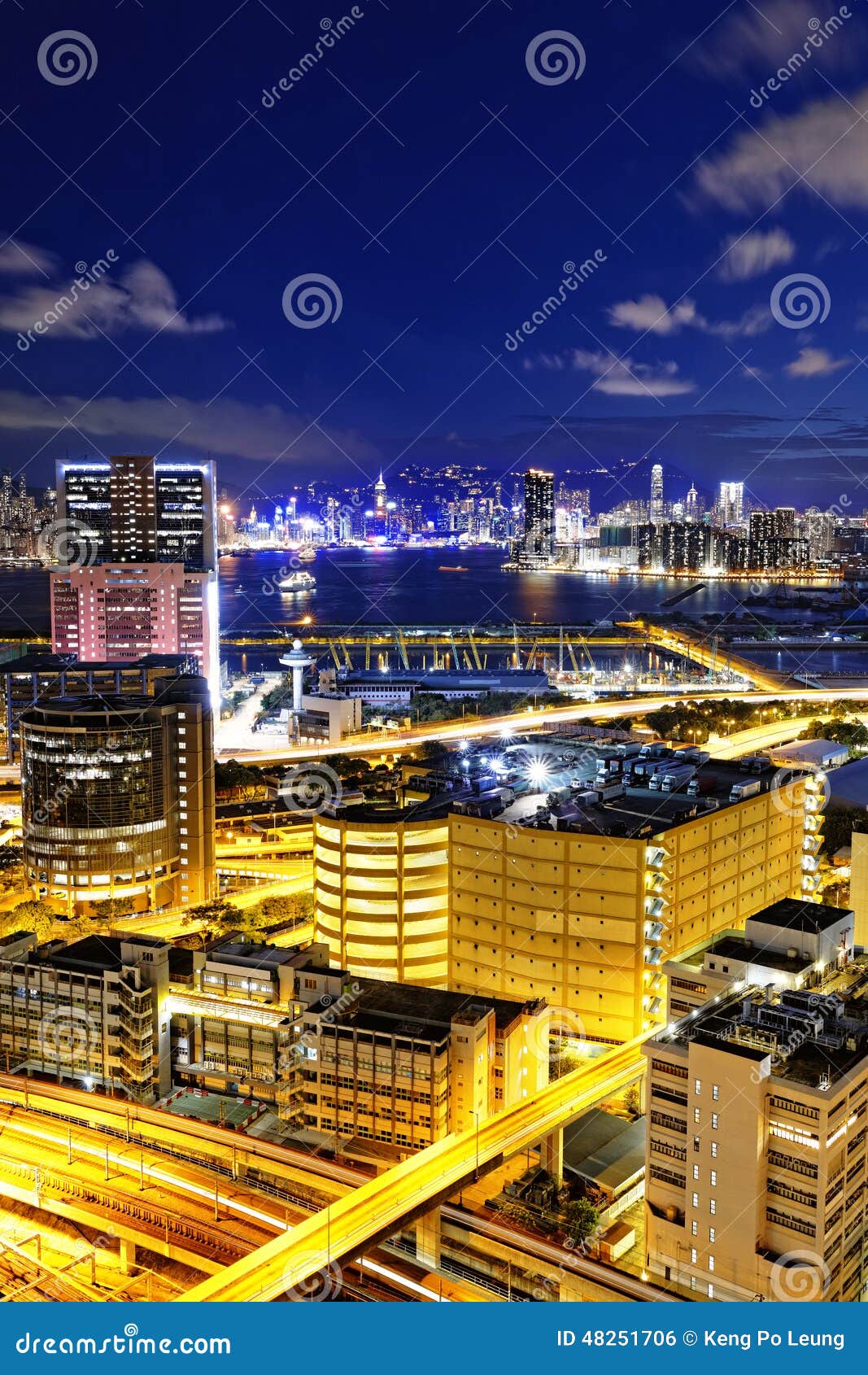 Kowloon at night stock photo. Image of colorful, kong - 48251706
