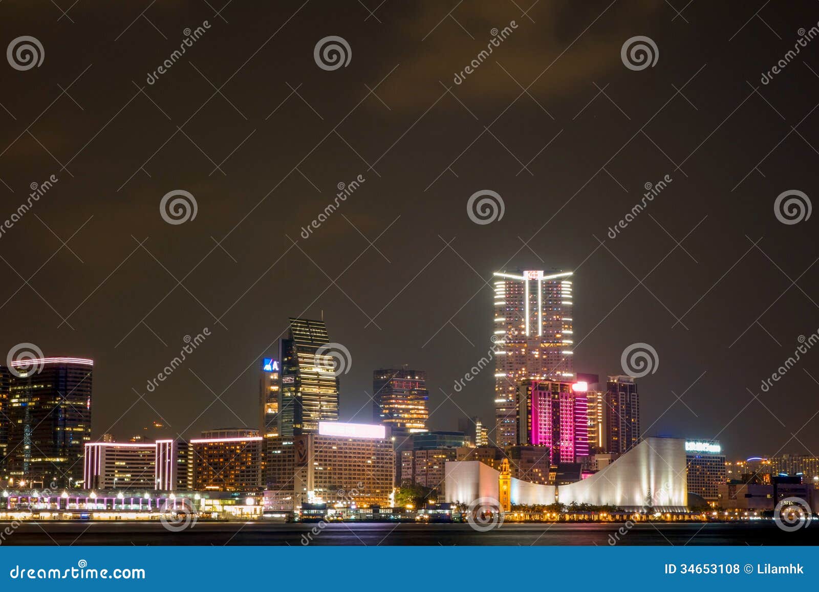 Kowloon night stock photo. Image of hong, lights, financial - 34653108