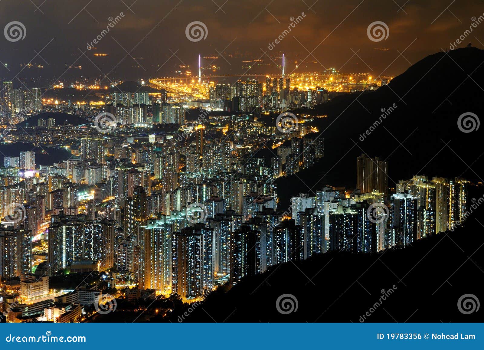Kowloon s night scenes stock photo. Image of architecture - 19783356
