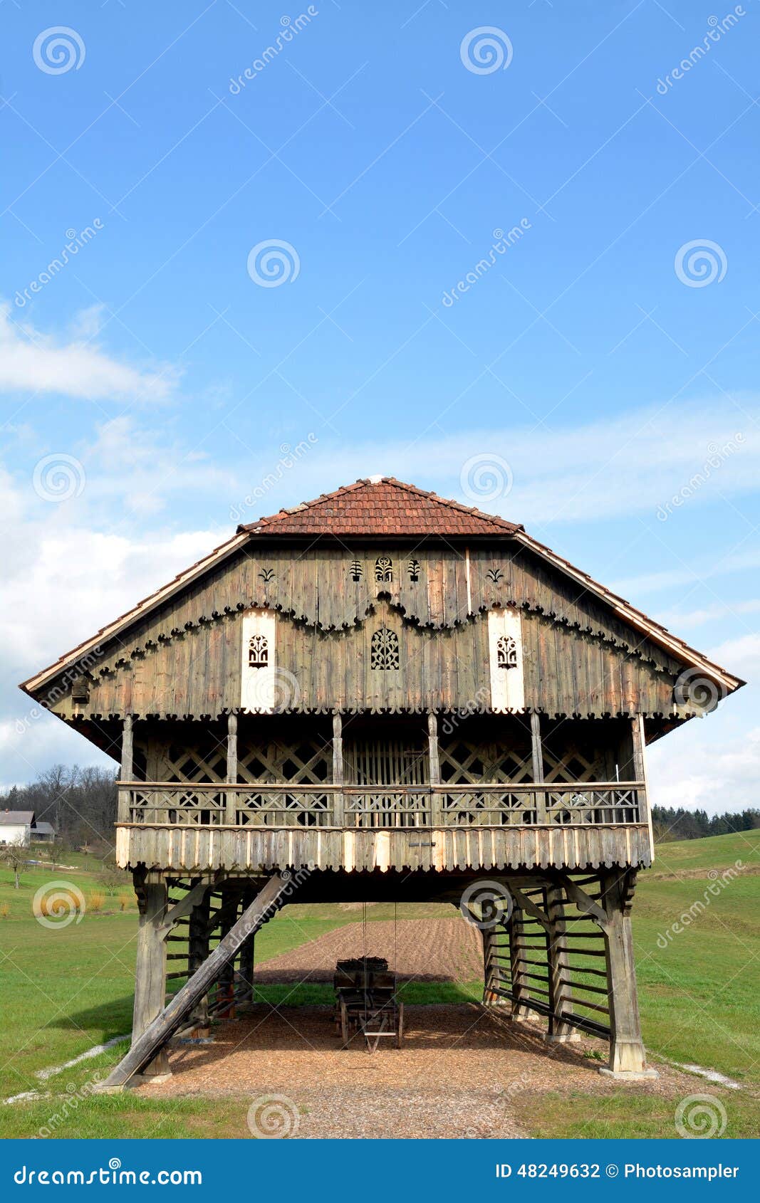 Kozolec stock photo. Image of open, rack, craft, agriculture - 48249632