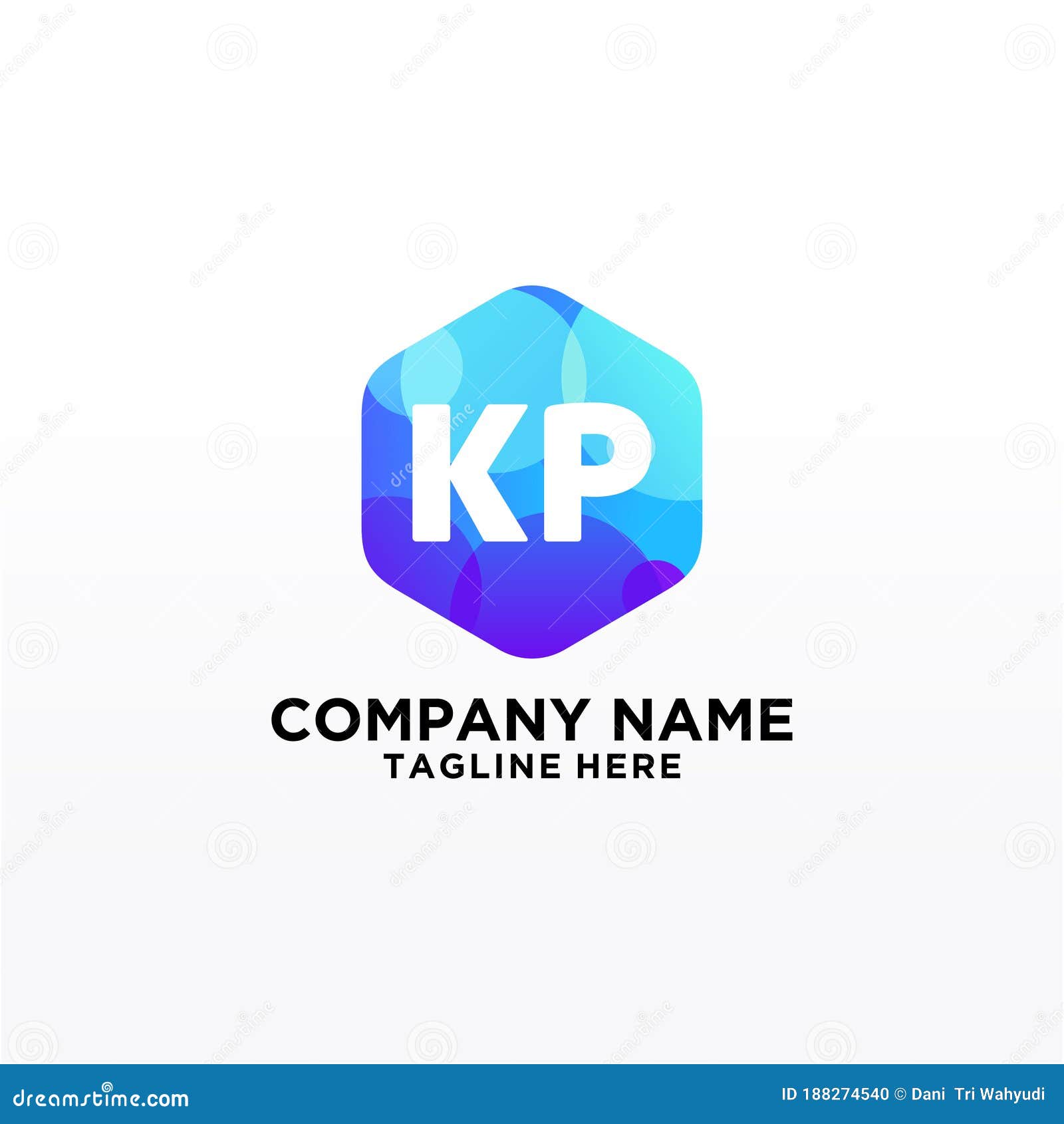 KP Initial Logo with Colorful Circle Template Vector Stock Vector ...