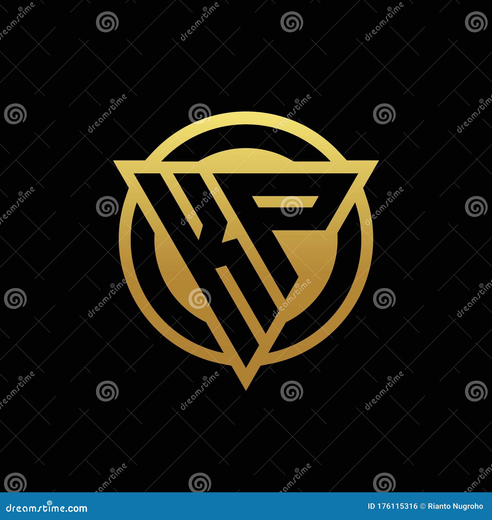 KP Logo Monogram with Triangle Shape and Circle Rounded Isolated on ...