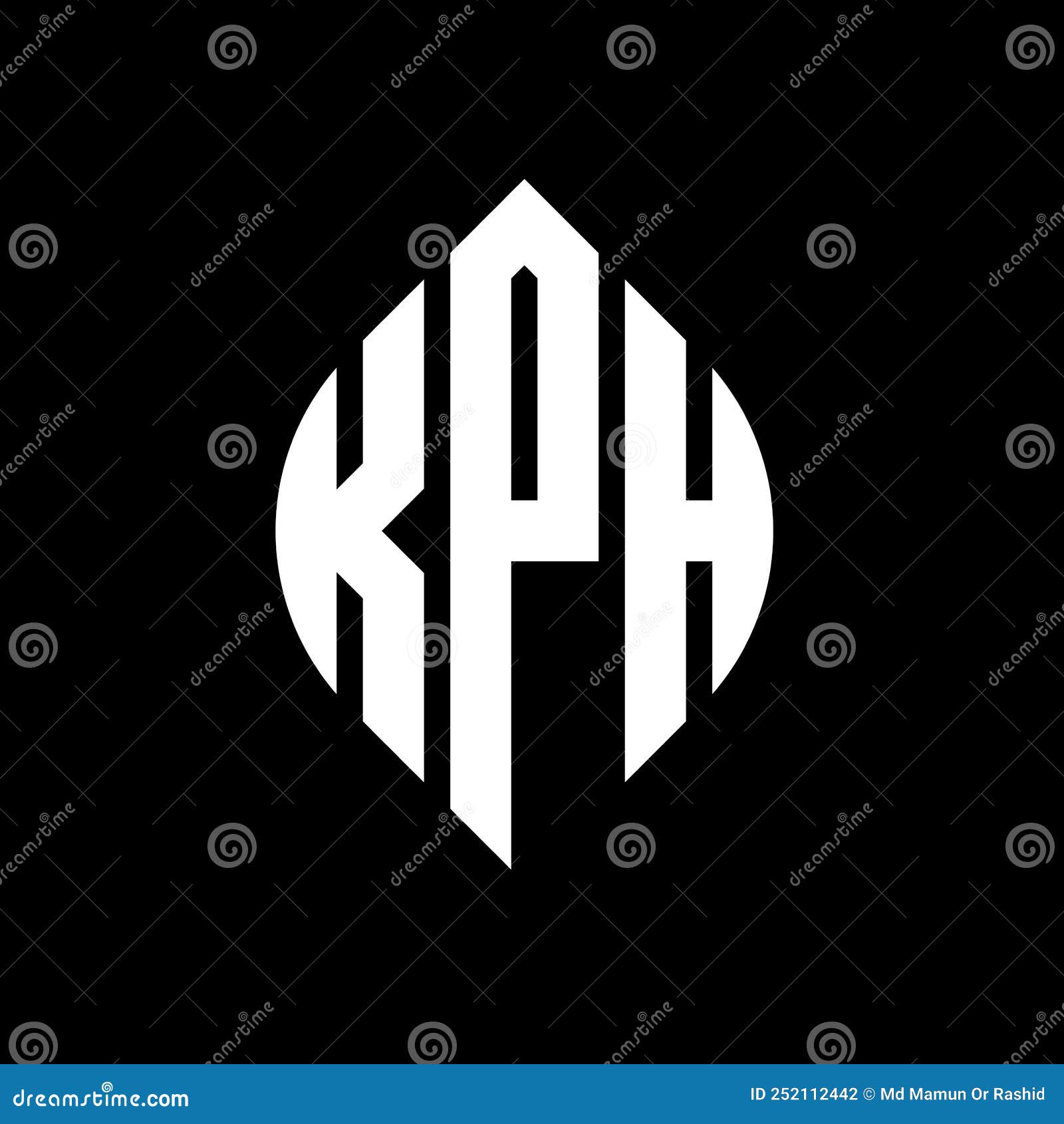 KPH Circle Letter Logo Design with Circle and Ellipse Shape. KPH ...