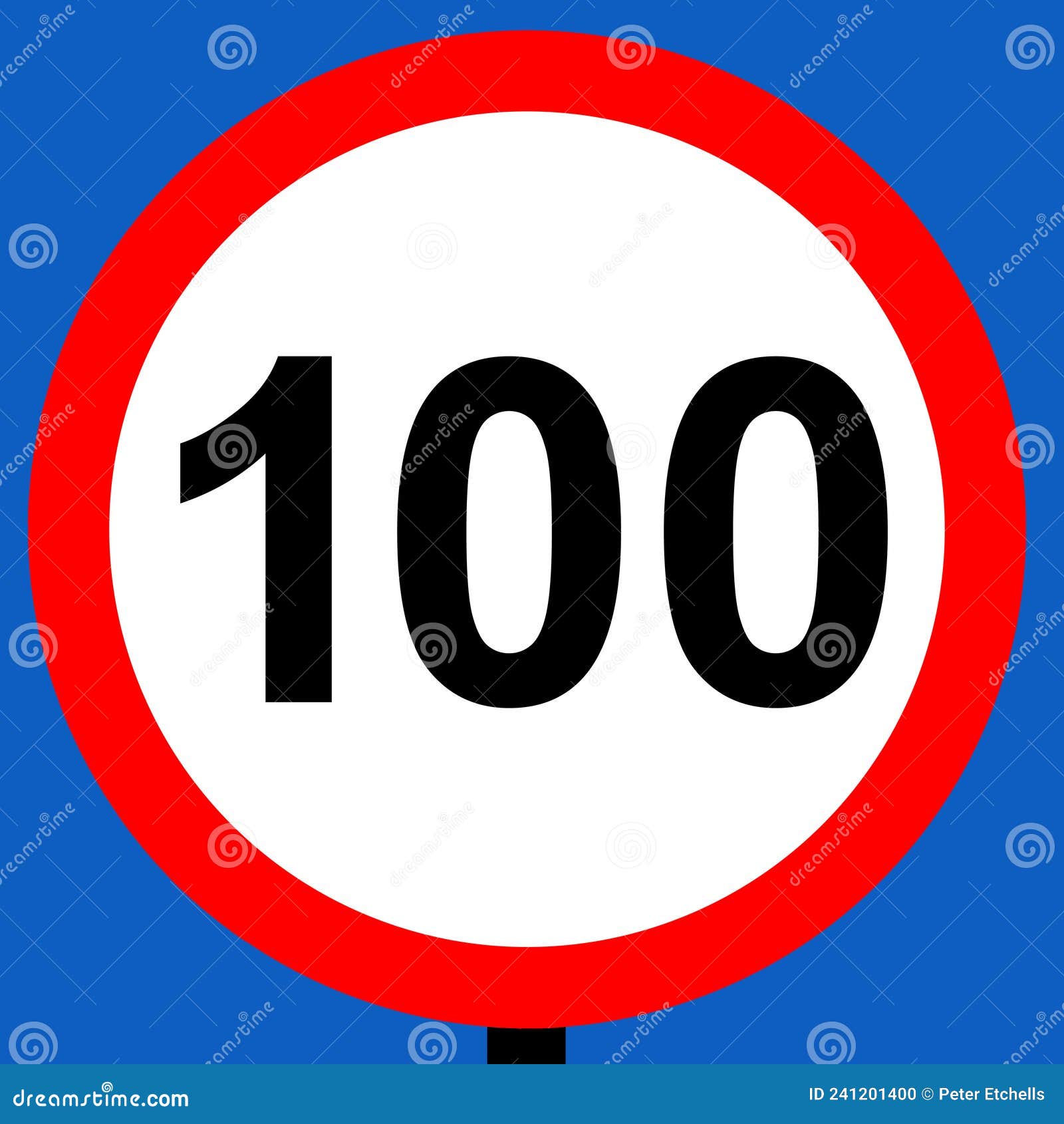 100 kph speed limit sign stock illustration. Illustration of graphic ...